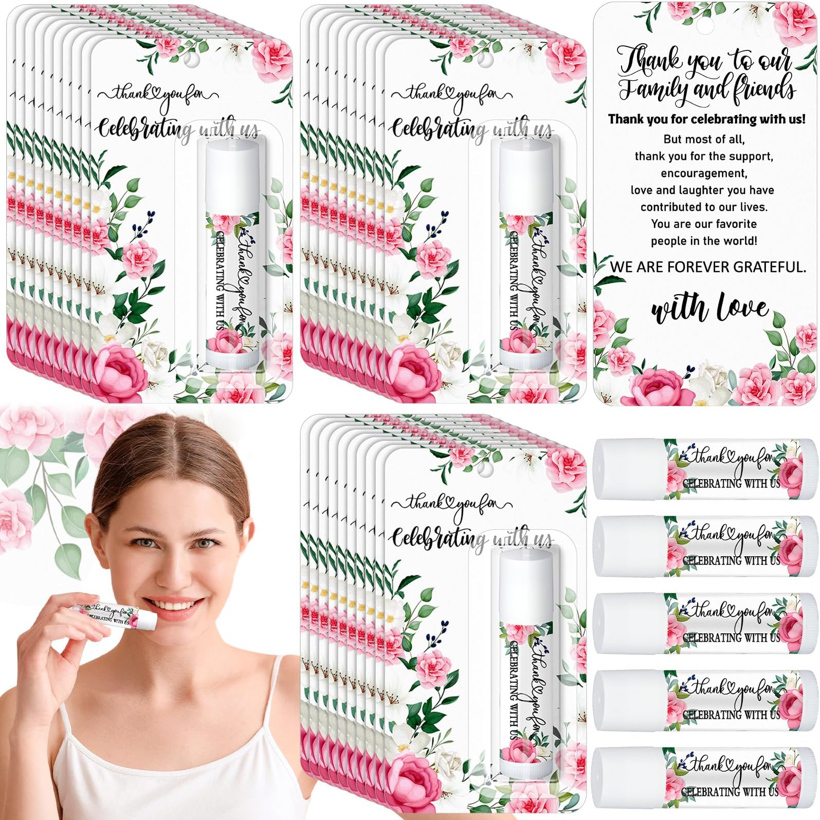 Amazon.com : Sacubee 30 Pack Thank You Gift Lip Balm Bulk Bridal Shower ...
