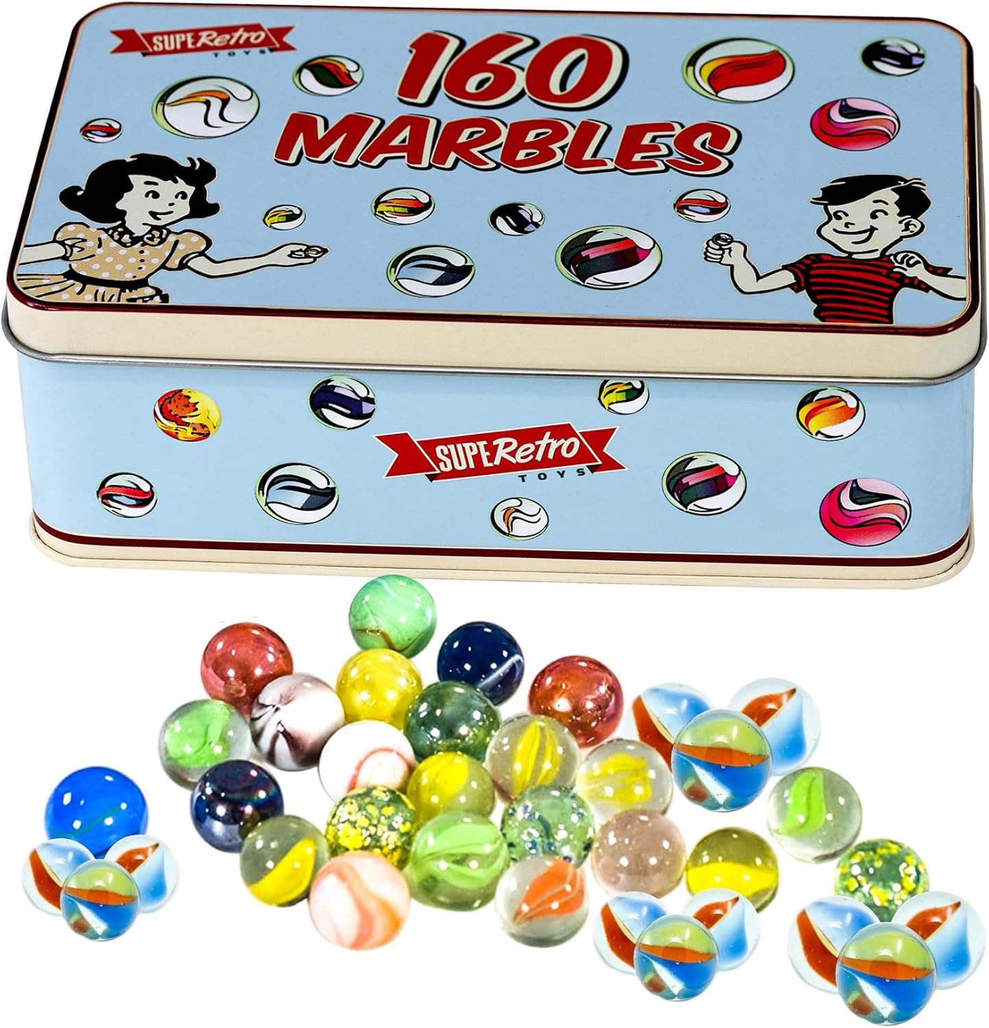 160 Marbles Set Assorted Colour Glass Marbles for Kids Games Marble Run ...