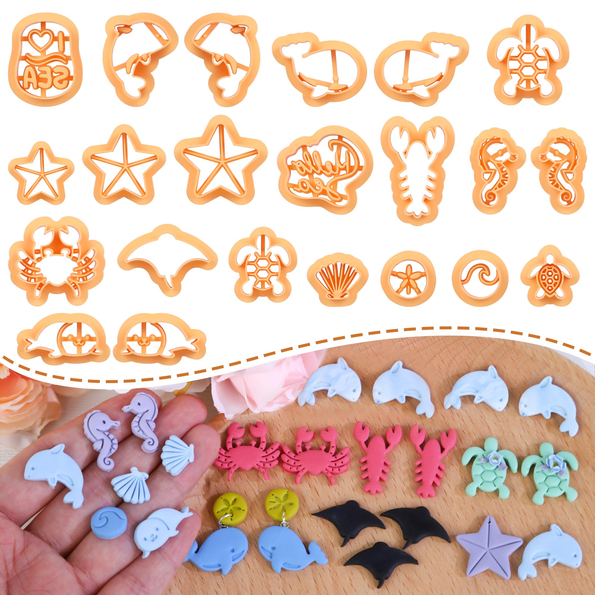 Amazon.com: Puocaon Ocean Animal Clay Cutters - 22 Pcs Clay Cutters for ...