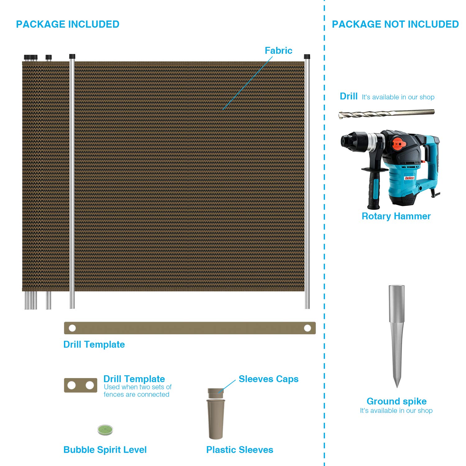 Snapklik.com : Patio Outdoor Privacy Screen Pool Fence For Inground ...