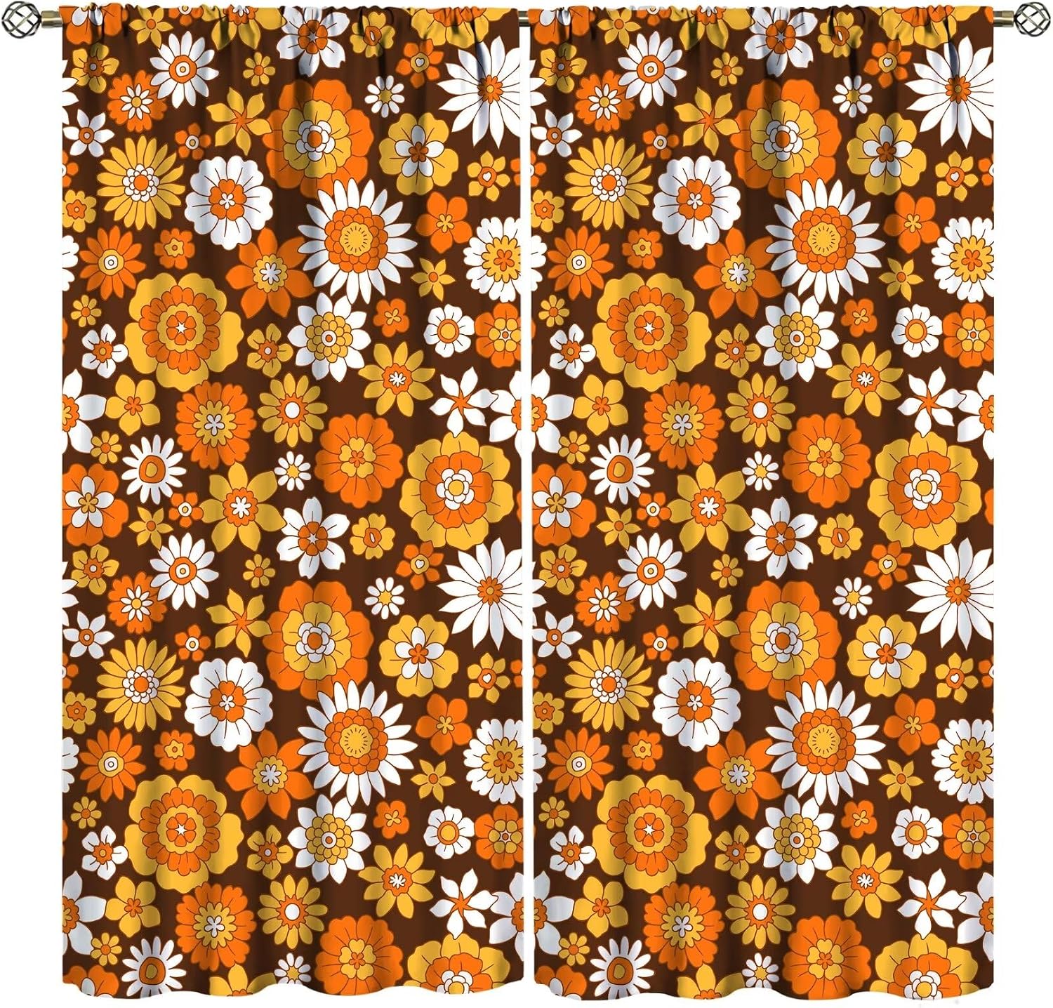 Amazon.com: ZhiRain Vintage Colorful 70s Style Curtains Retro 60s ...
