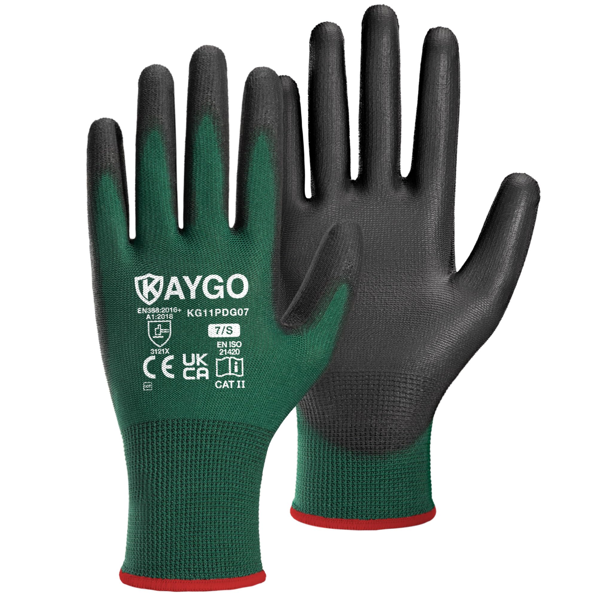 1 x RAW Customer Returns KAYGO Work Gloves PU Coated, Seamless Knitted ...