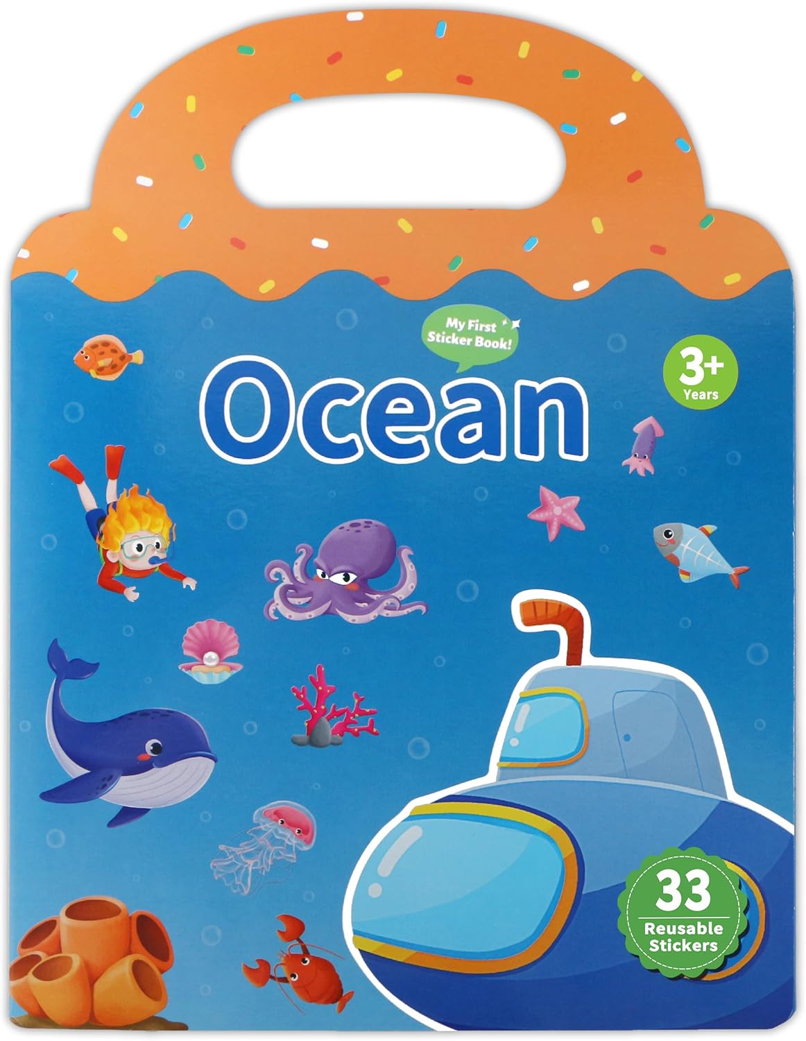 Amazon.com: Qkilisy Reusable Sticker Book for Kids Toddlers, Cute Ocean ...