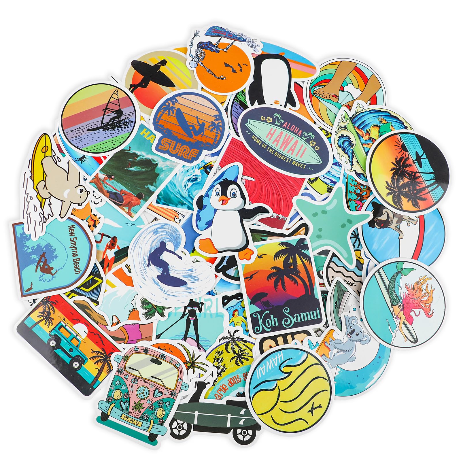 Amazon.com: JOFONY 100PCS Surfing Stickers,Cute Surf Style Sport Vinyl ...