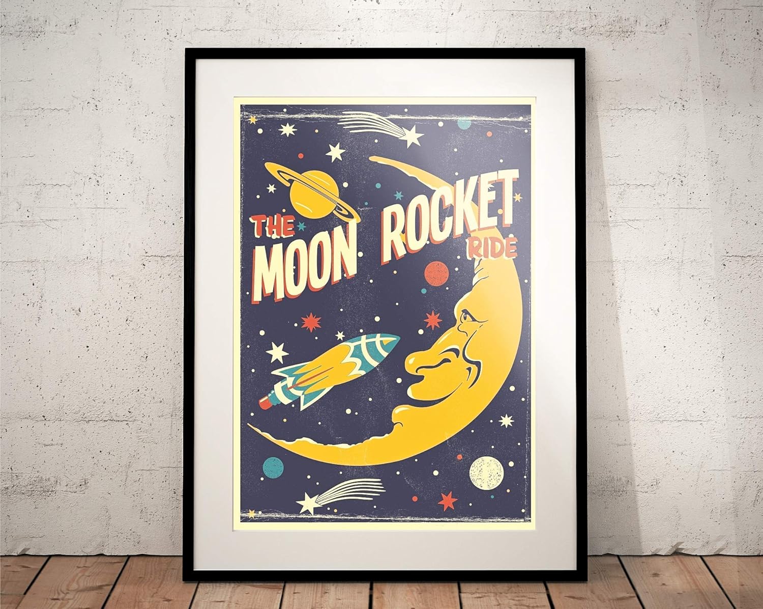 Amazon.com: Moon Rocket Ride. Limited Edition Print. Nursery Room ...