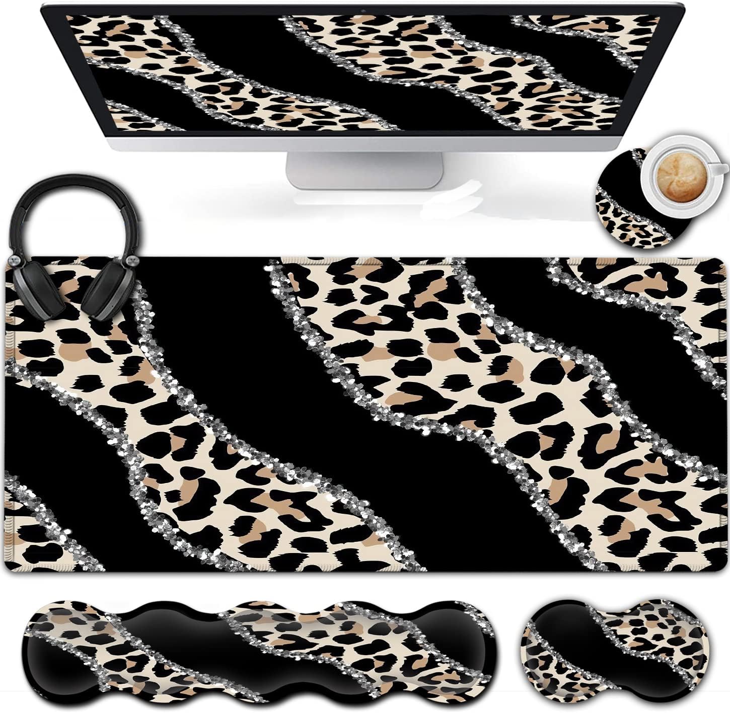 Amazon.com : Black Large Mouse Pad, Extended Gaming Mouse Pad 31.5x11.8 ...