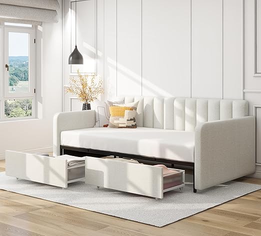 Amazon.com: LIFE SKY Home Daybed Twin for Kids - Boucle Tufted Day Bed ...