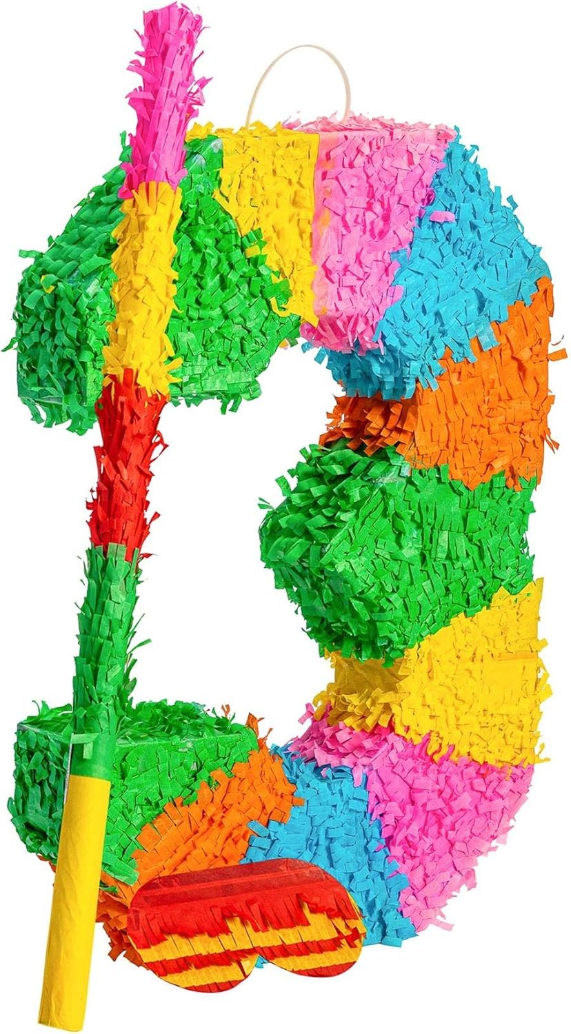 Fax Potato Number 3 Pinata Set with Stick & Blindfold | 35 x 7.5 x 50cm ...