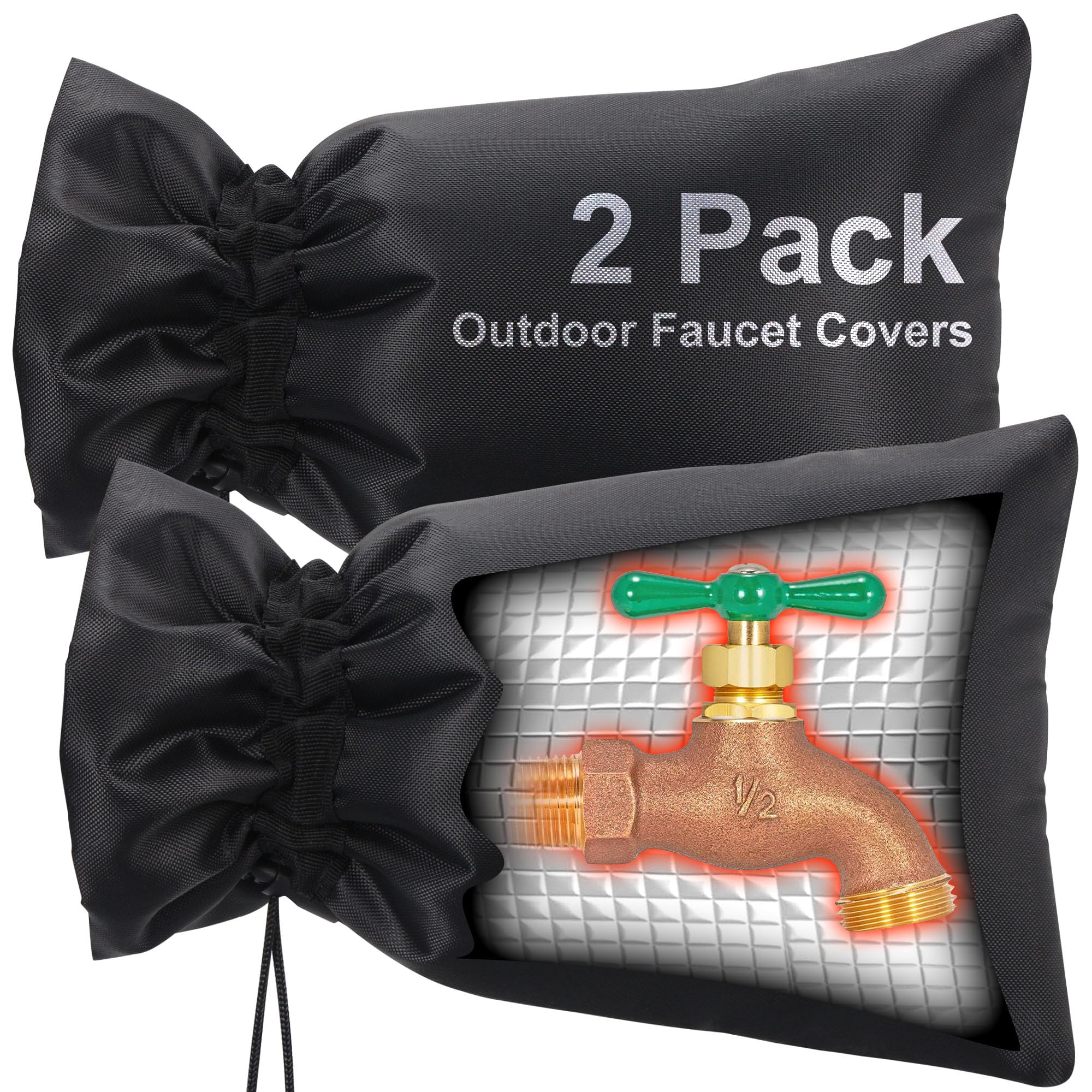 Amazon.com: 2 Pcs Outdoor Faucet Covers for Winter, Upgraded 10"H x 6.3 ...