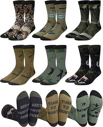 Amazon.com: Eurzom 6 Pairs Funny Hunting Socks for Men Hunters Novelty ...