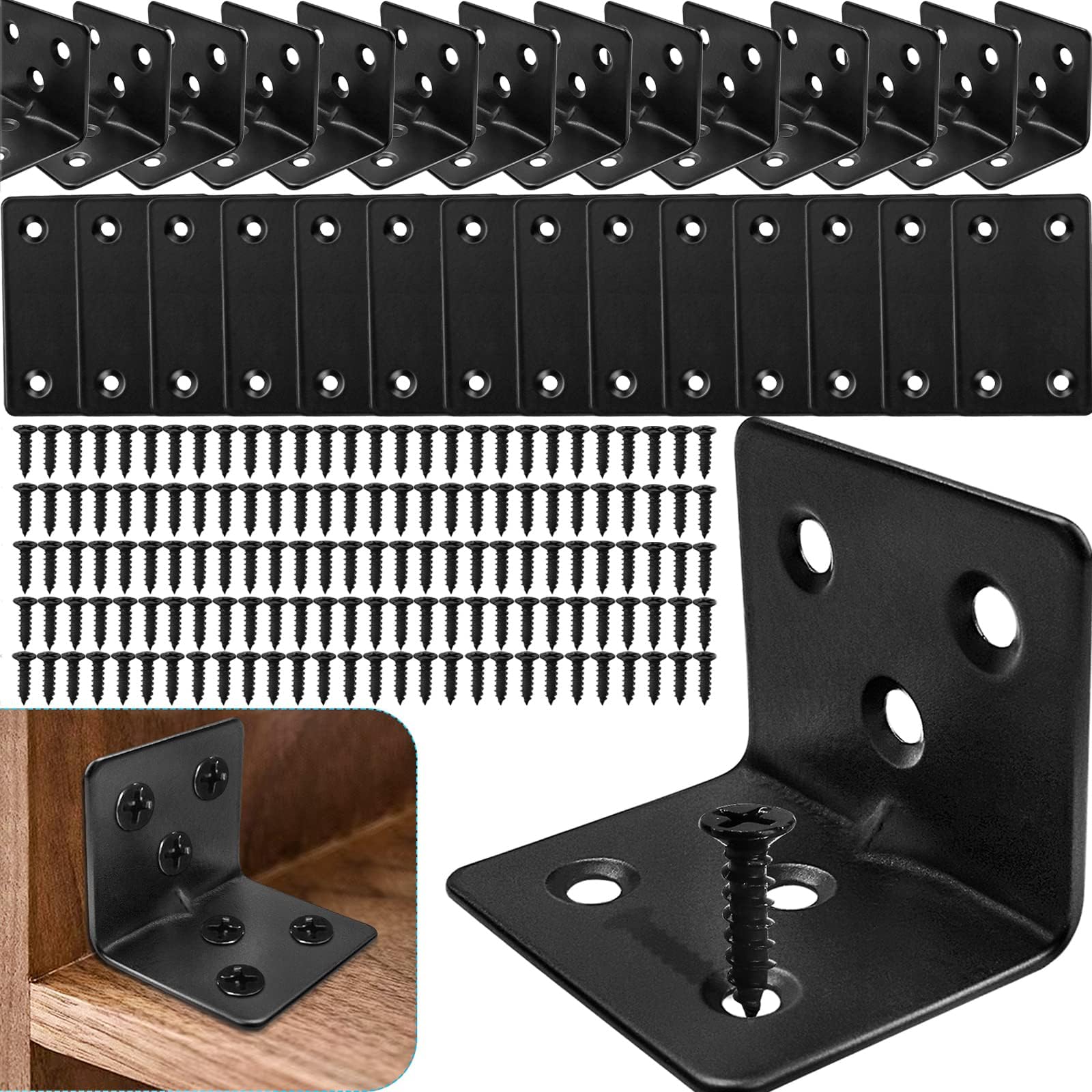 Amazon.com: 14 Pcs L Bracket Stainless Steel Corner Bracket 3 x 3 inch ...