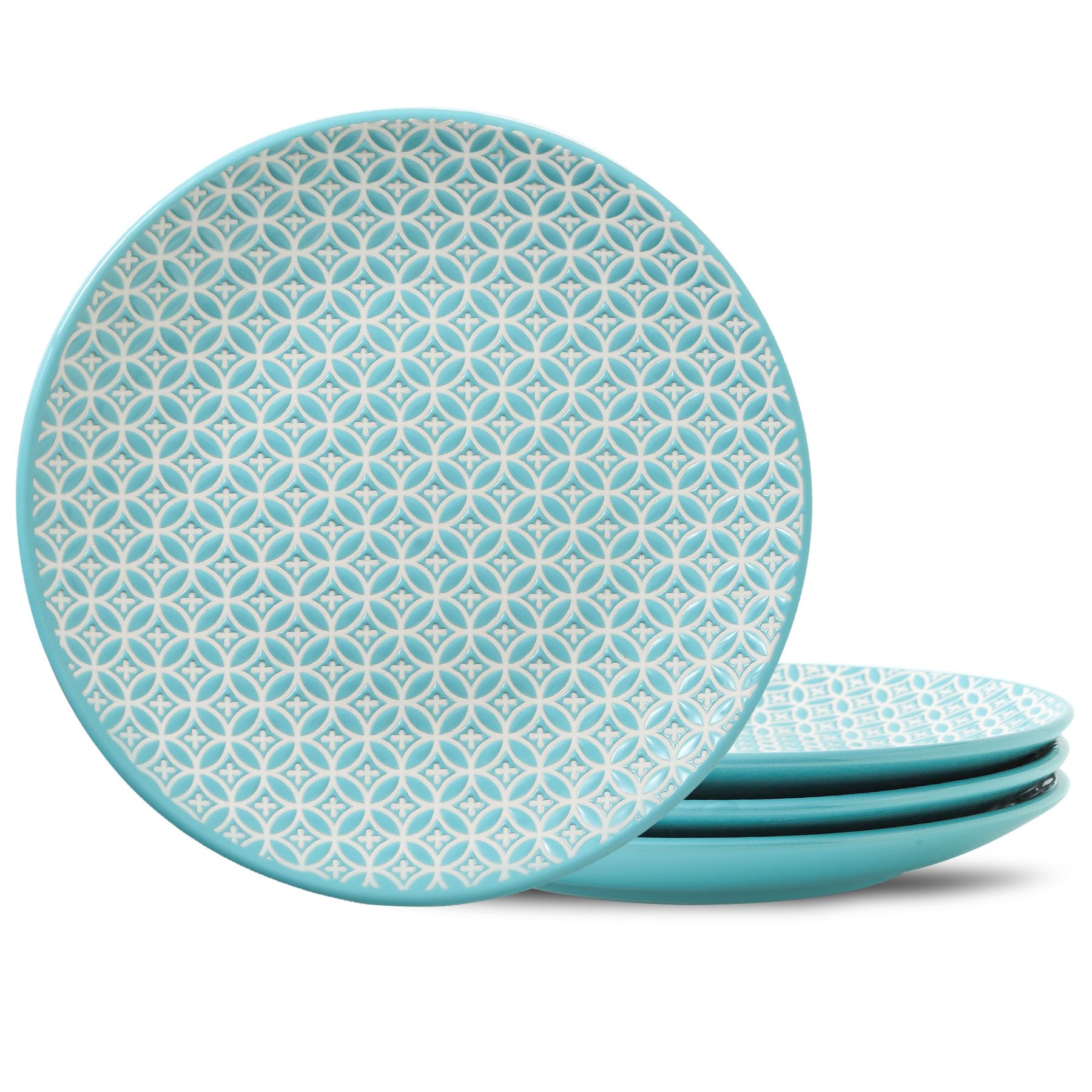Amazon.com | YELLOYA 8in Ceramic Dessert Plates, Set of 4 - Salad ...