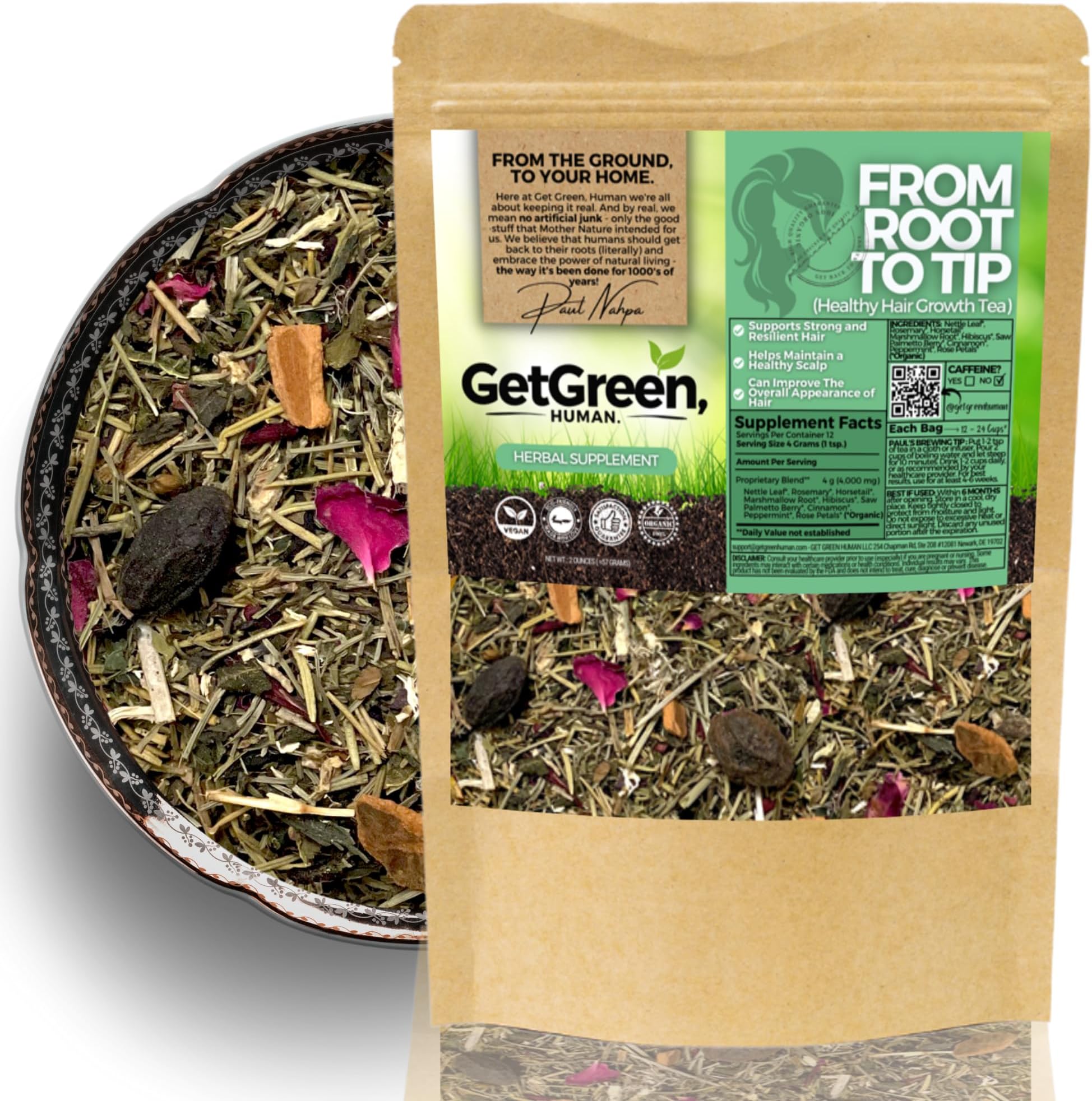 Amazon.com : Healthy Hair Growth Loose Leaves Tea w/ Horsetail, Nettle ...