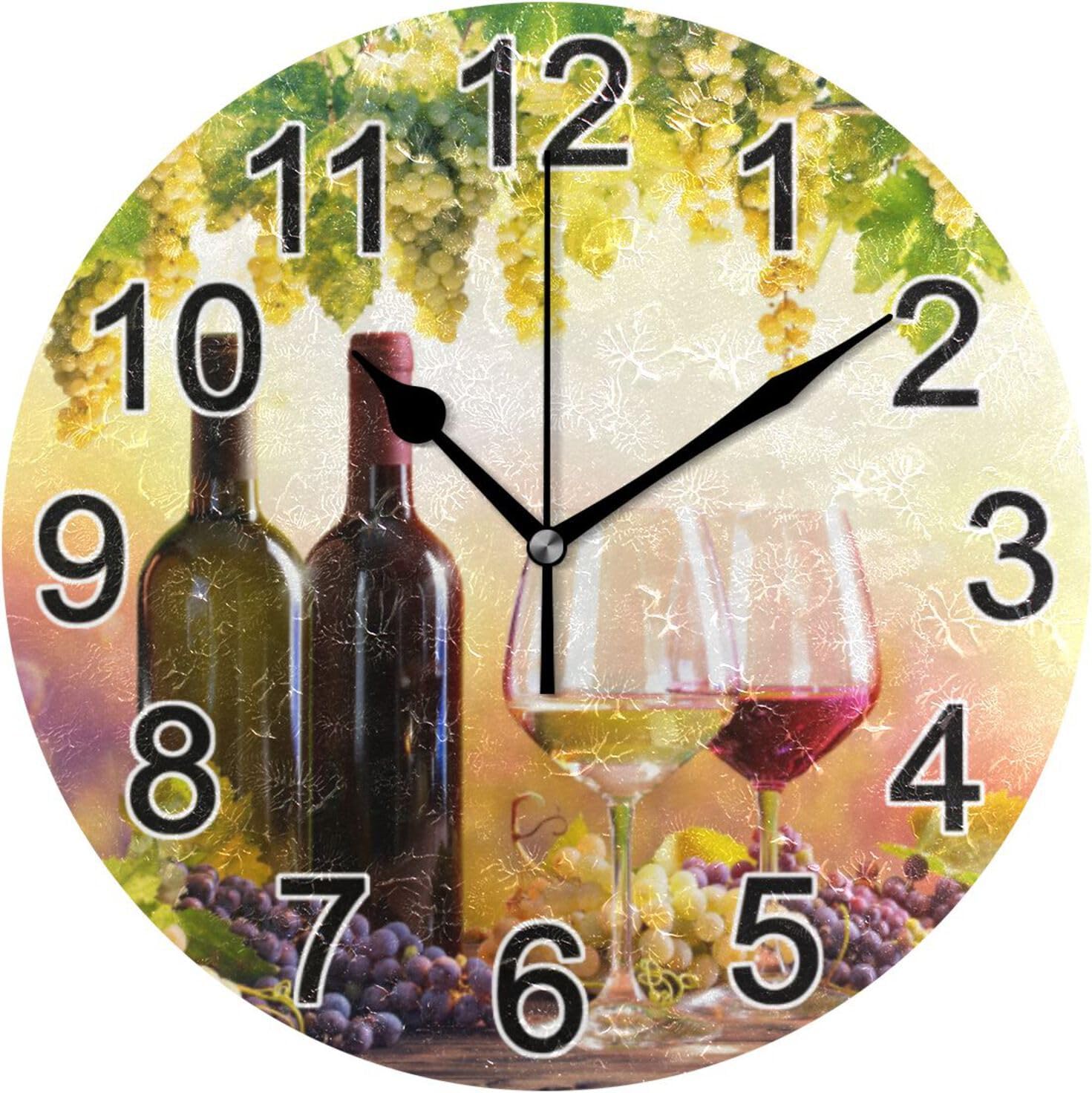 Amazon.com: The Bradford Exchange Wine O’Clock Wall Clock : Home & Kitchen