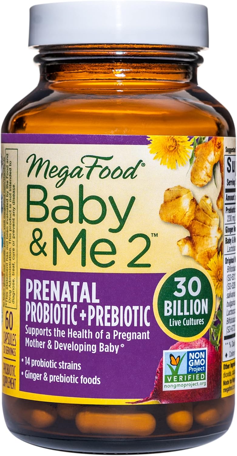 Amazon.com: MegaFood Baby & Me 2 Prenatal Probiotic + Prebiotic - for ...