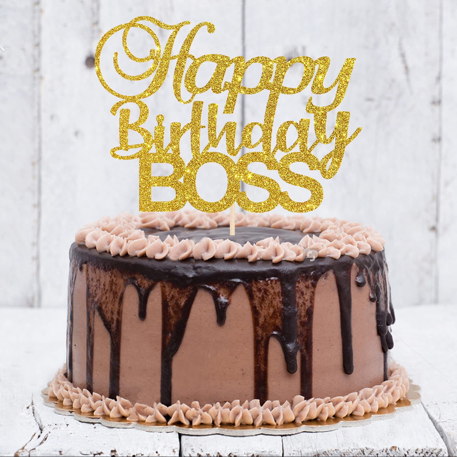 Snapklik.com : Happy Birthday Boss Cake Topper, Gold Glitter Baby Boy ...