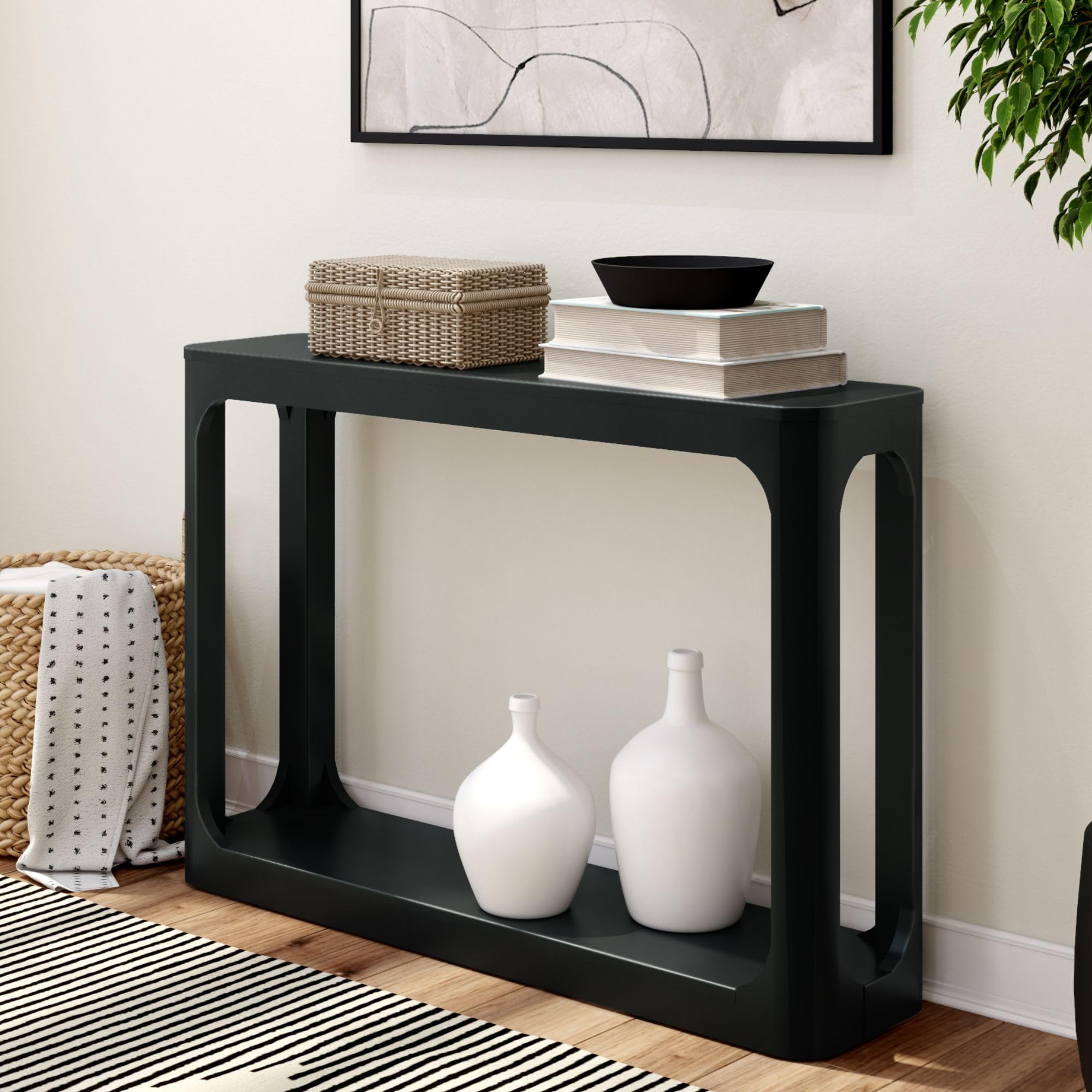 Amazon.com: Plank+Beam Modern Solid Wood Console Table, 46.25 Inch ...