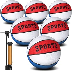 Amazon.com: Rotatingpals 6 Pack Mini Basketball with Pump 7 Inch Size 3 ...