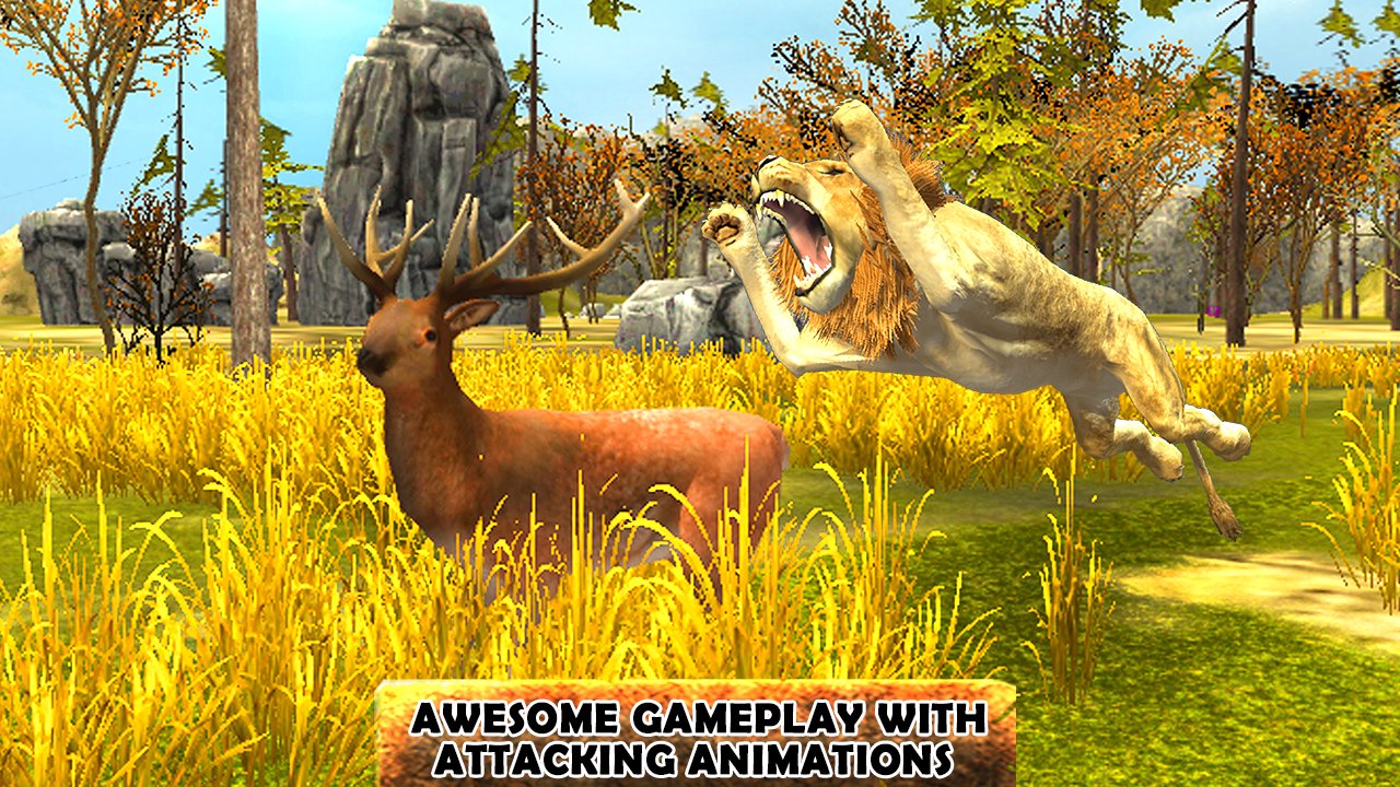 Jungle Lion Simulator Safari Game 3D: Hero Hunter hard Time survivor Lion Warrior Revolution ...