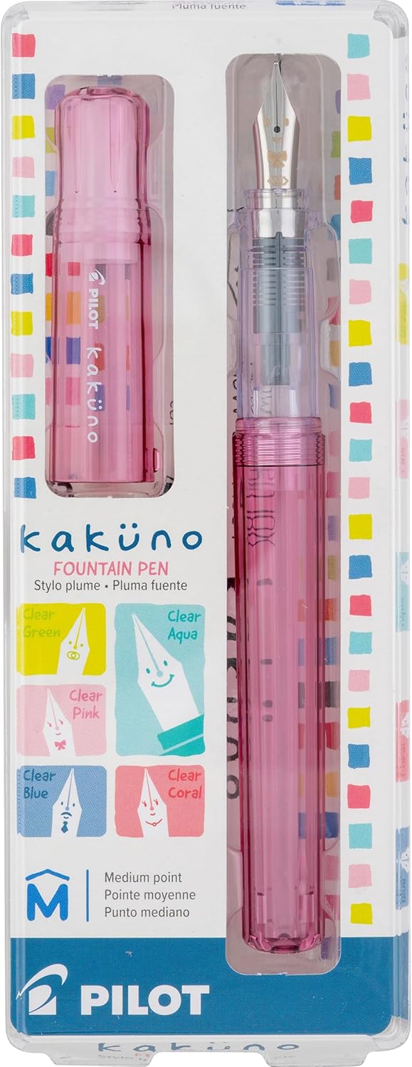 Amazon.com : Pilot Kakuno Fountain Pen, Pink Barrel, Medium Nib ...