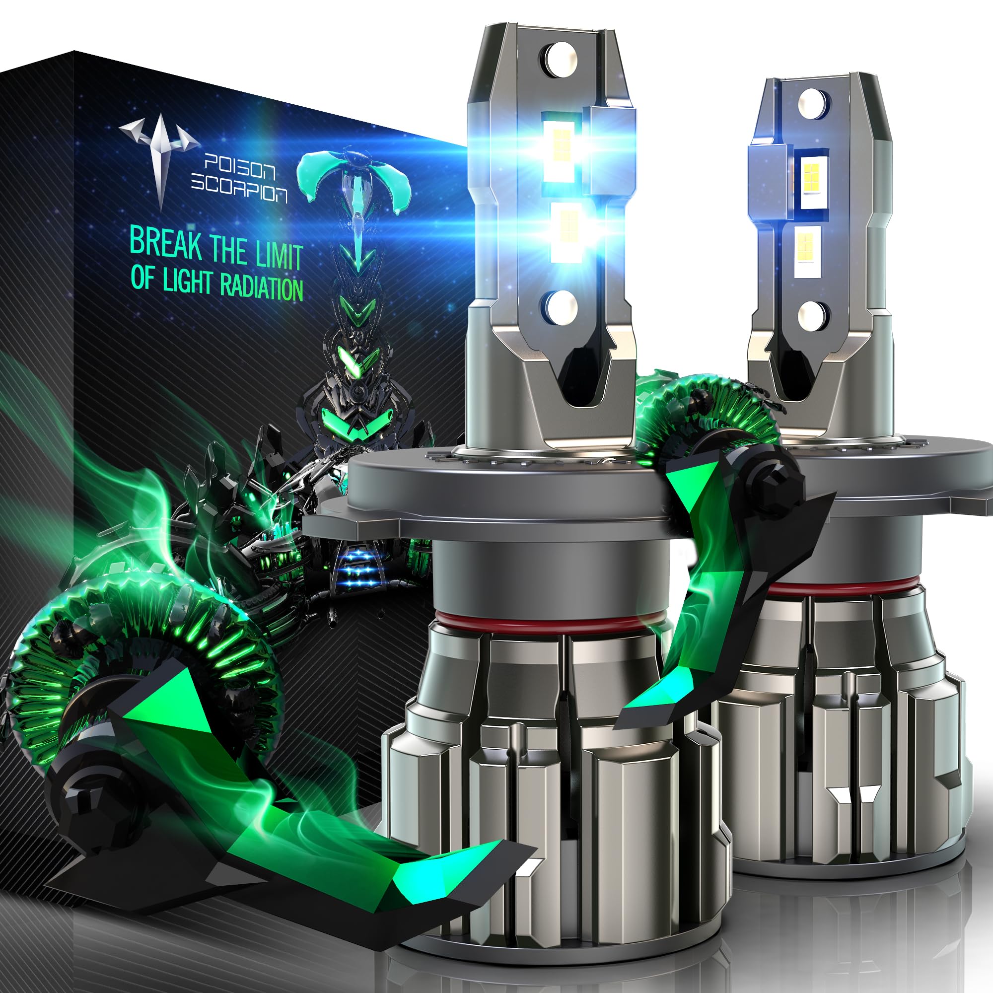 Amazon.com: POISON SCORPION H4 Bulbs H4 Fog Lights With Fan Non ...