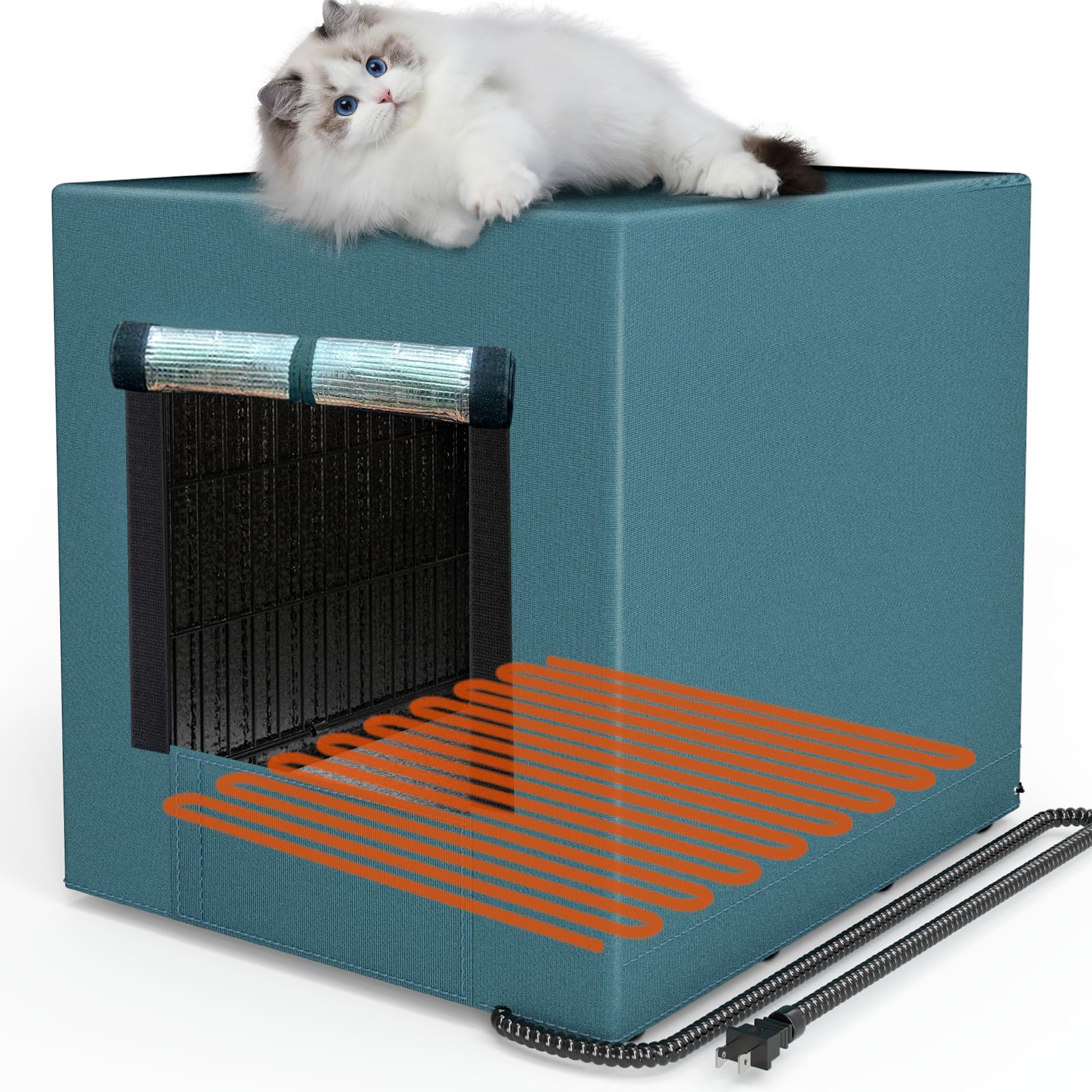 Amazon.com : MODESLAB Outdoor Cat House Weatherproof, Large Heated Cat ...