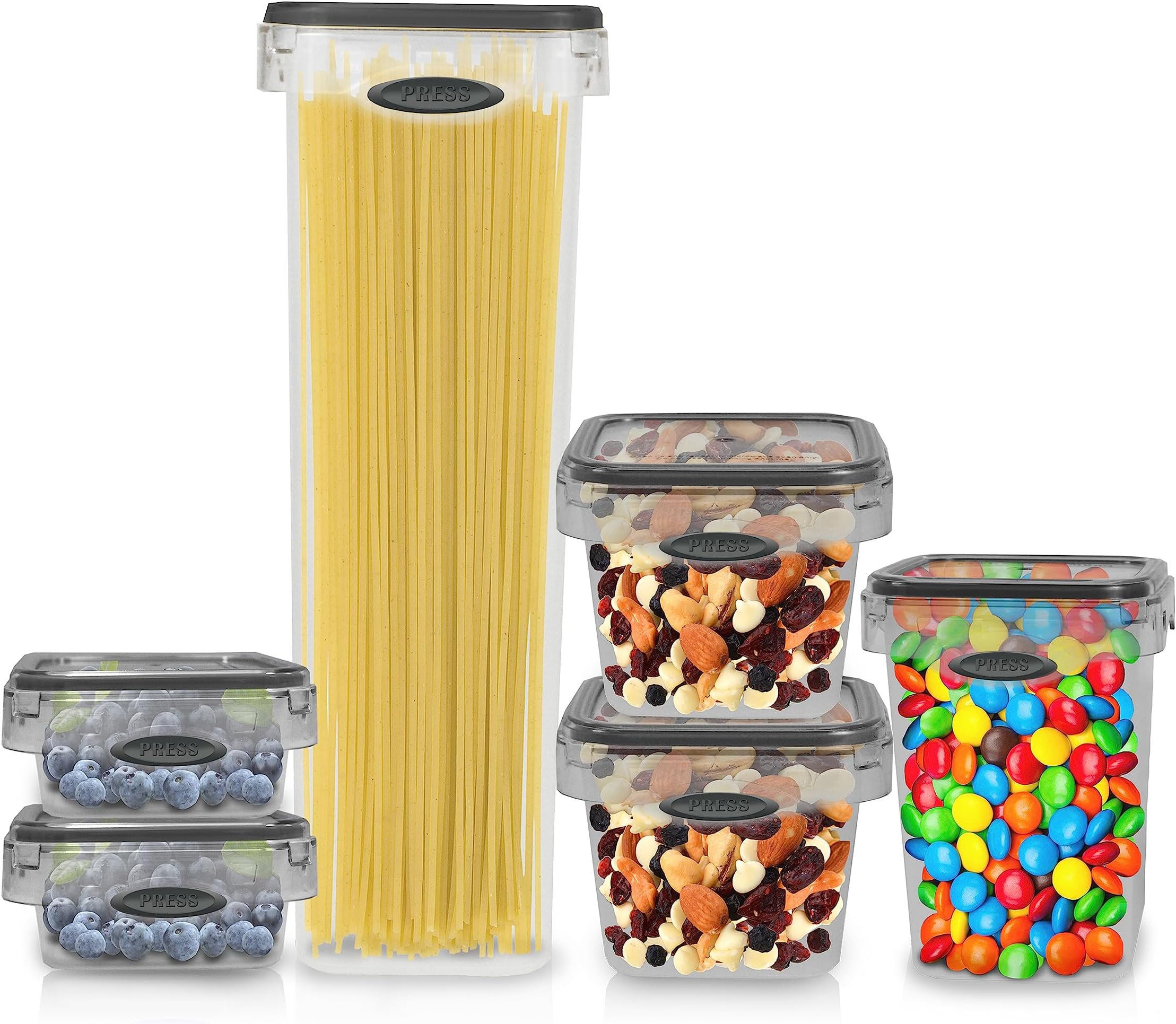 Amazon.com: Stor-All Solutions Press N' Click Food Containers Kitchen ...