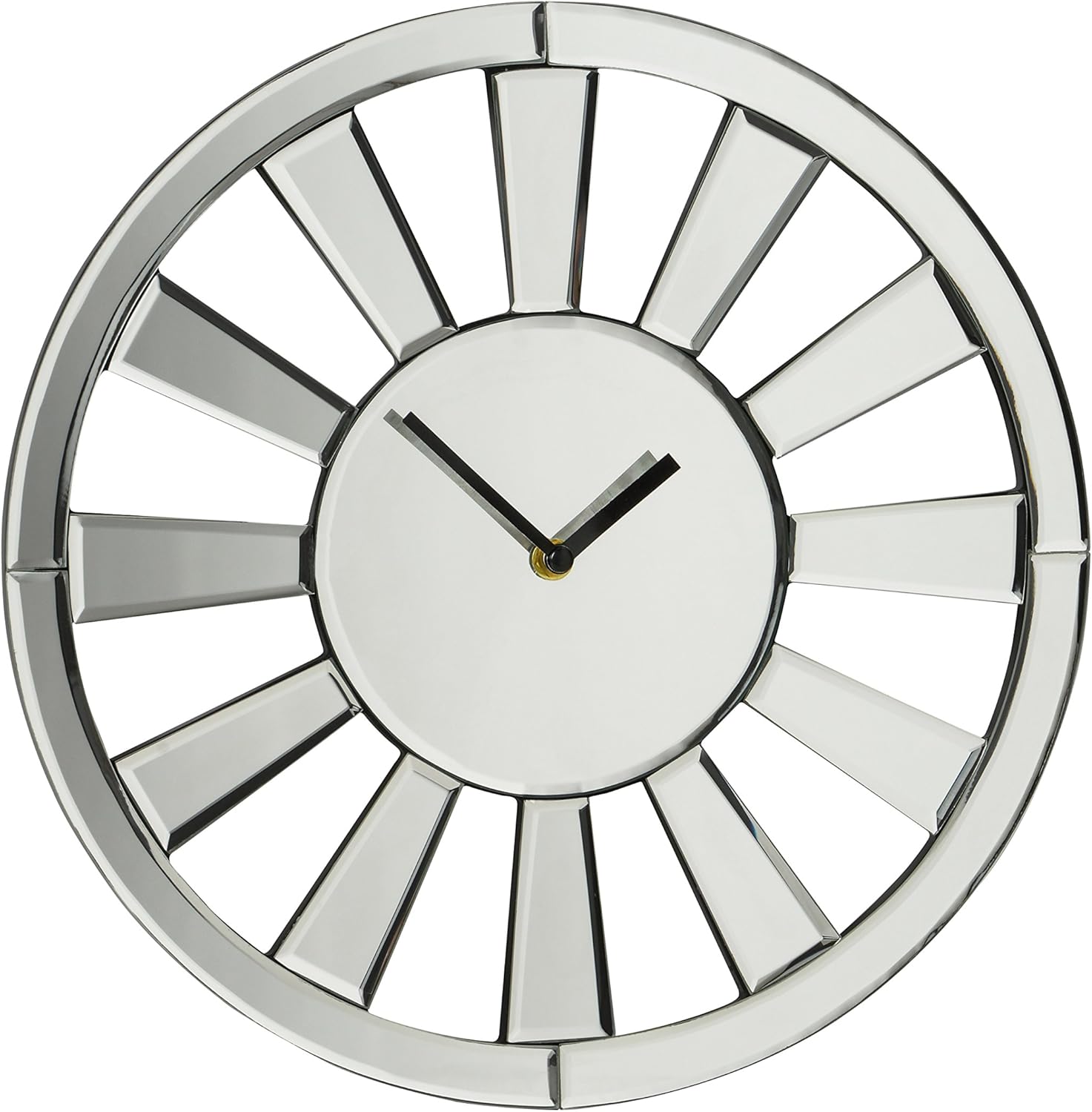 Premier Housewares Mirrored Spoke Rim Wall Clock, 36 cm : Amazon.co.uk ...