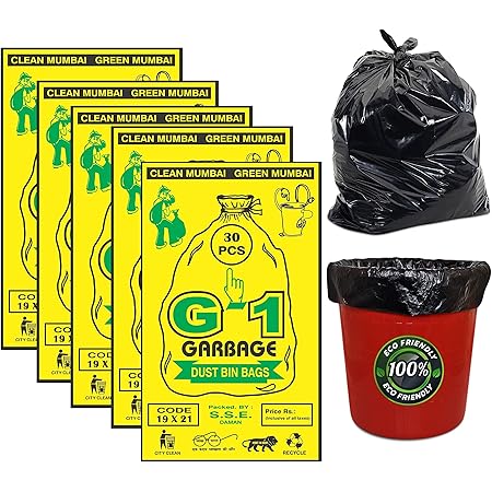 G 1 Garbage/Dustbin/Trash Bags and Covers For Home Office Parks Malls ...