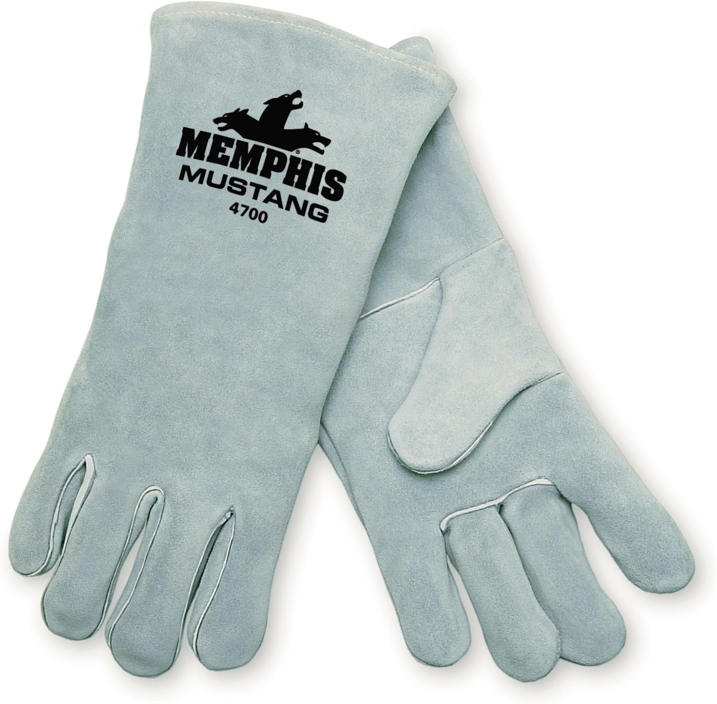 MCR Safety 4700 Mustang Cow Leather Premium Select Welder Gloves, 13" 1 ...