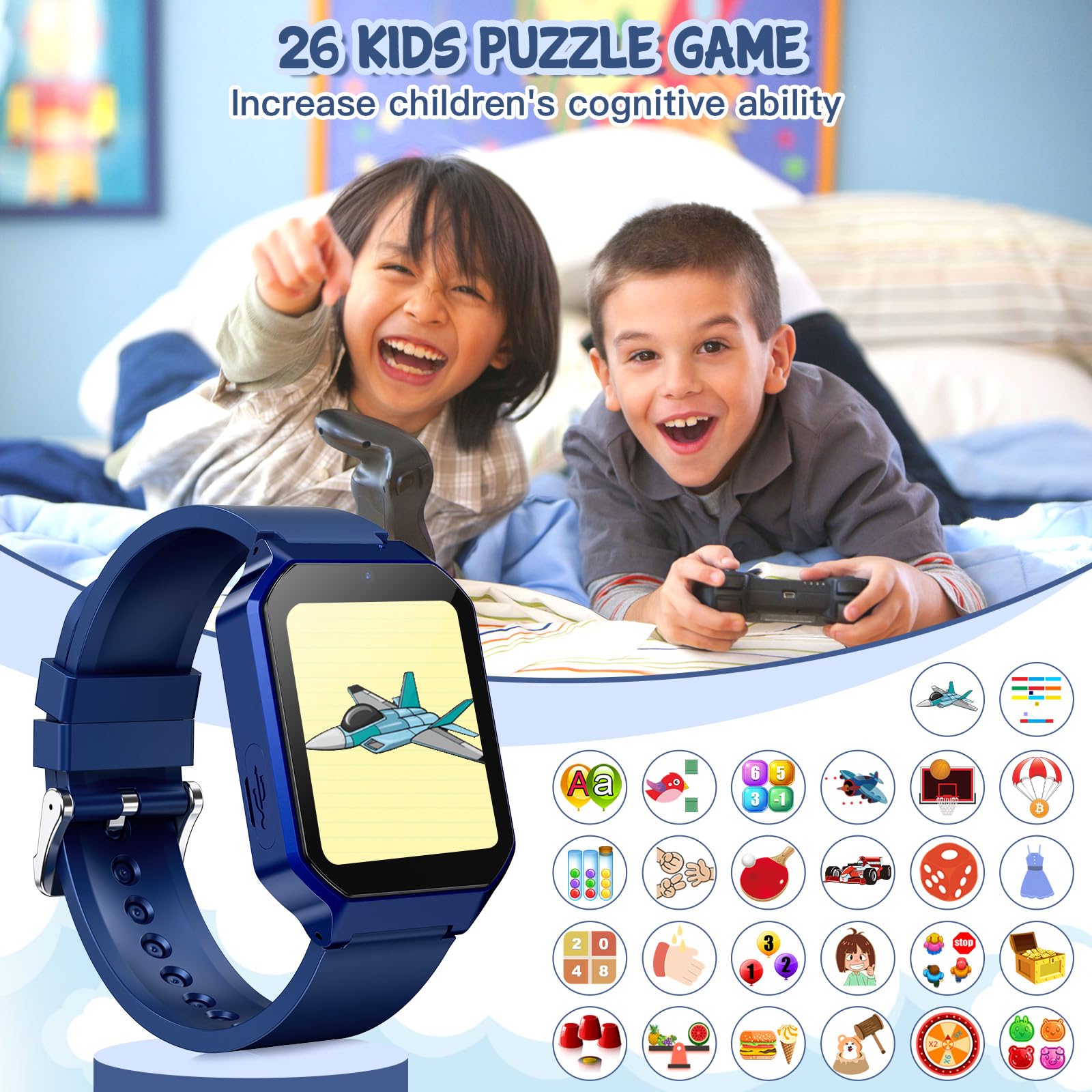 Snapklik.com : DERUI Smart Watch For Kids 3-12 Years Boys Girls, 26 ...