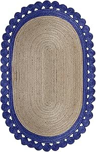 Amazon.com: CASAVANI - Oval Rug 3x5 Area Rug Kilim Rug Beige & Blue ...