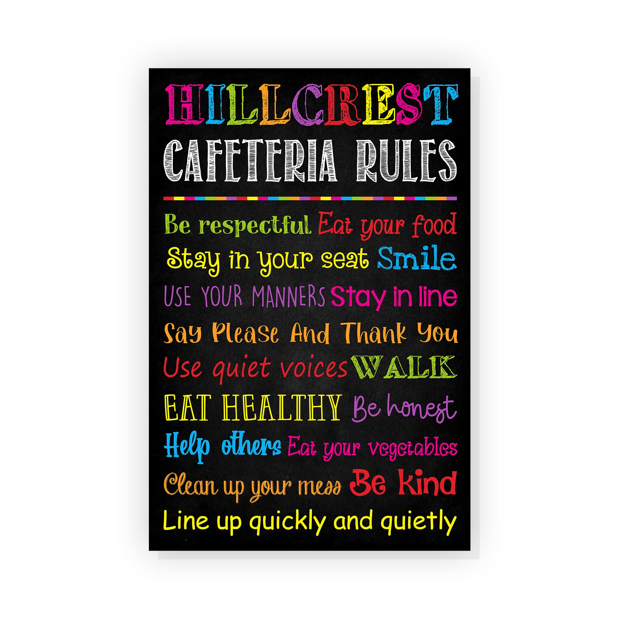 Amazon.com: Jinniee Personalized Cafeteria Rules Custom School Teacher ...