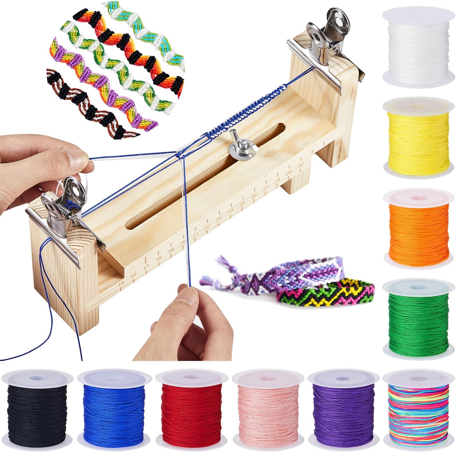 Amazon.com: QWLWBU Adjustable Paracord Jig Bracelet Maker Wooden Jig ...