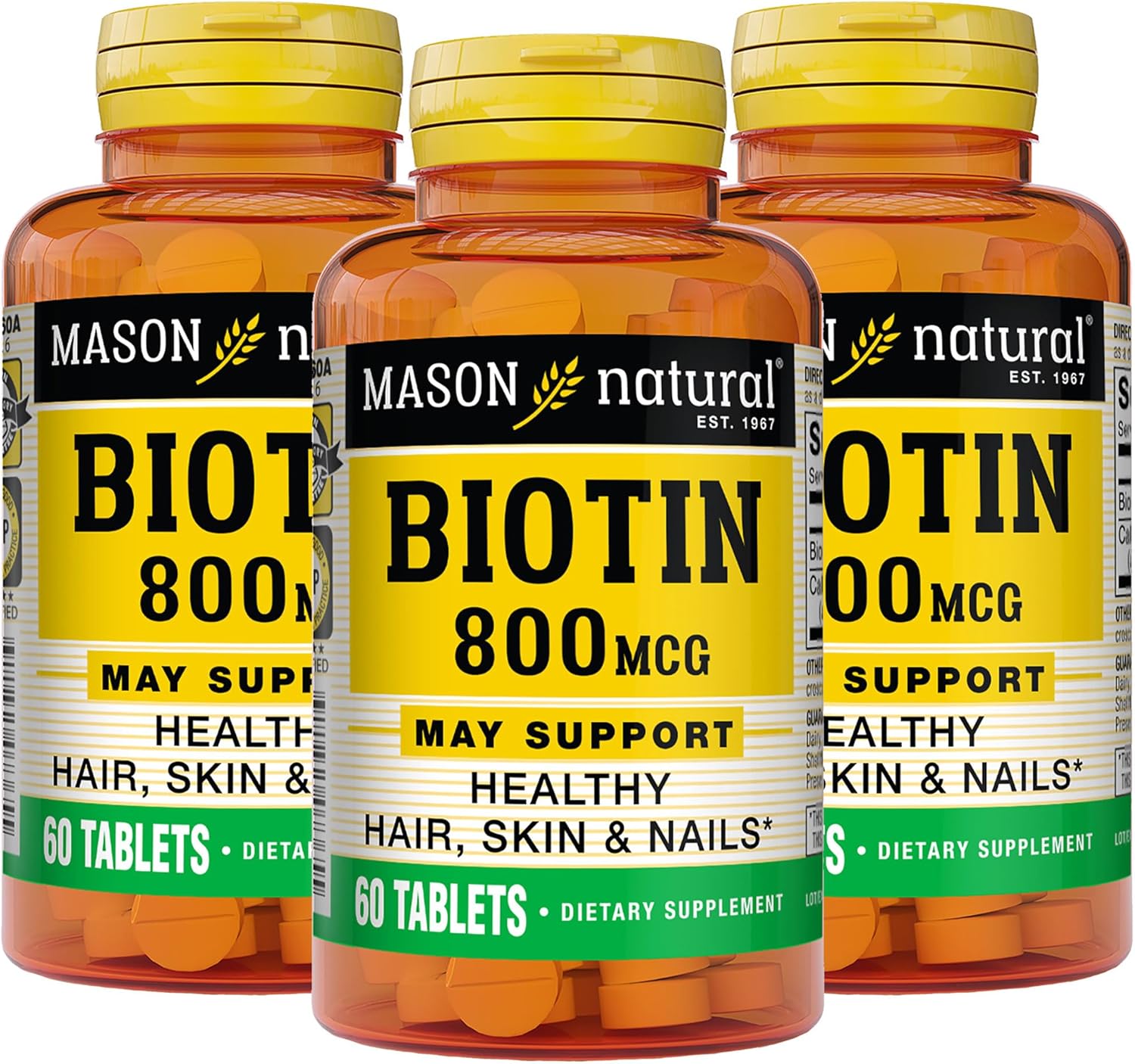Mason Natural Biotin Tablets, 800mcg, 60 Count, Pack Nepal | Ubuy