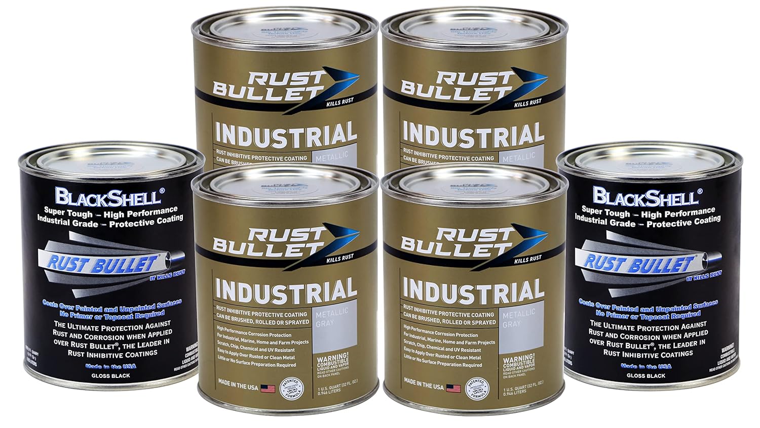 Amazon.com: RUST BULLET Industrial 6 Quart Combo - Rust Inhibitor Paint ...