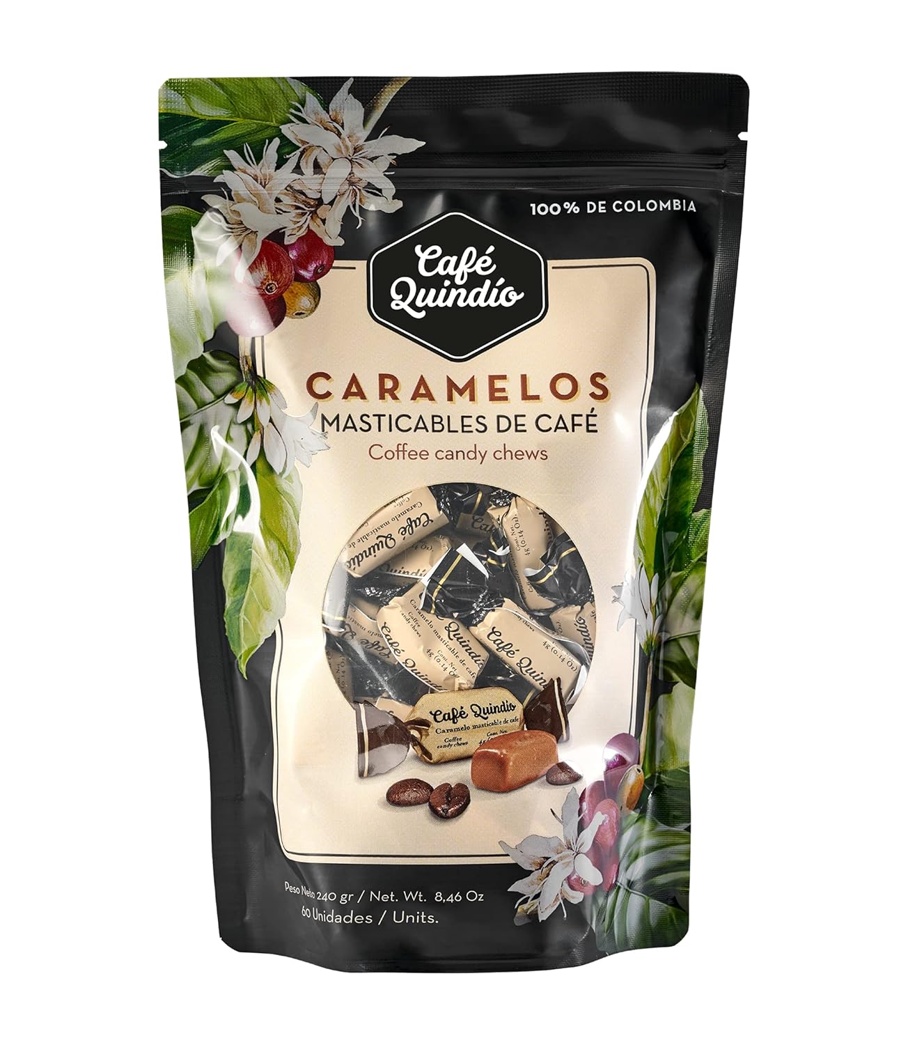 Amazon.com : Cafe Quindio Chewy Coffee Caramels 240g / 8.5 Oz, Sweet ...