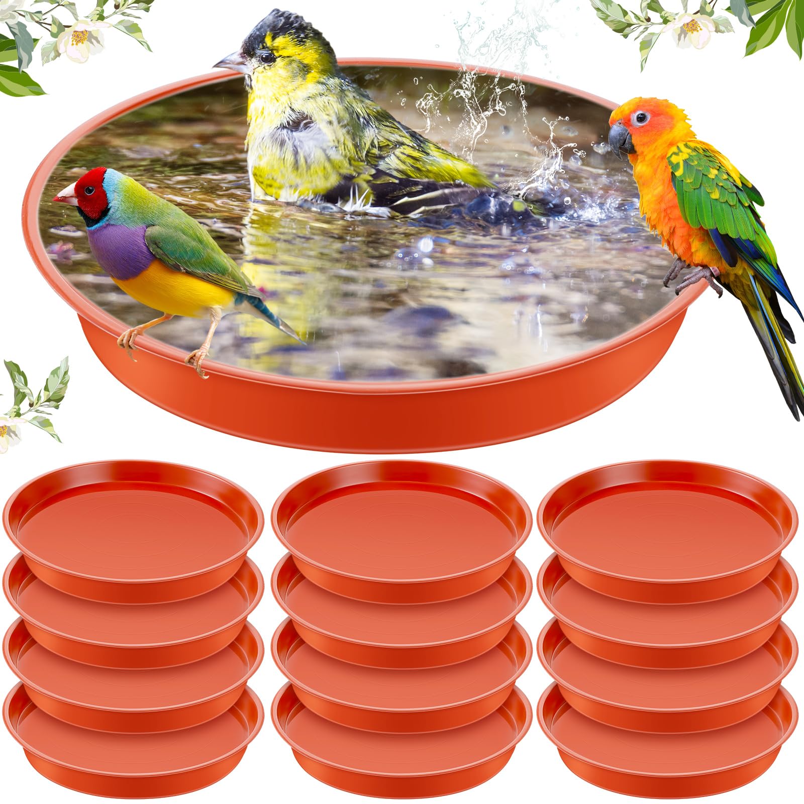Amazon.com : Ziliny 12 Pcs Bird Bath Bowl Plastic Deck Birdbath Bowl ...