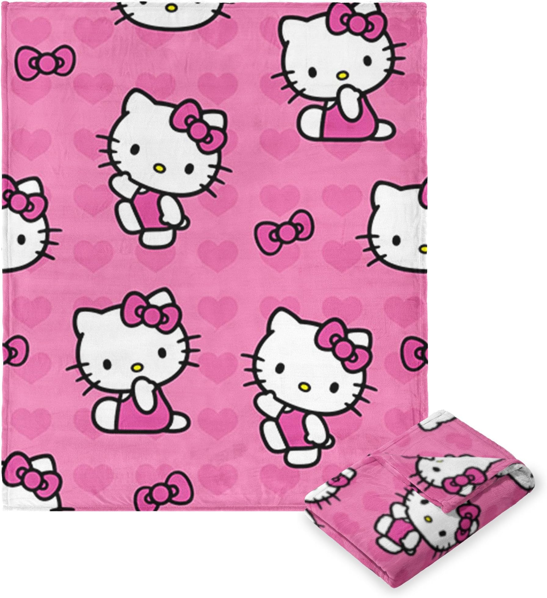 Amazon.com: Kawaii Cartoon Cat Pink Blanket for Kids & Adults,Soft Cozy ...