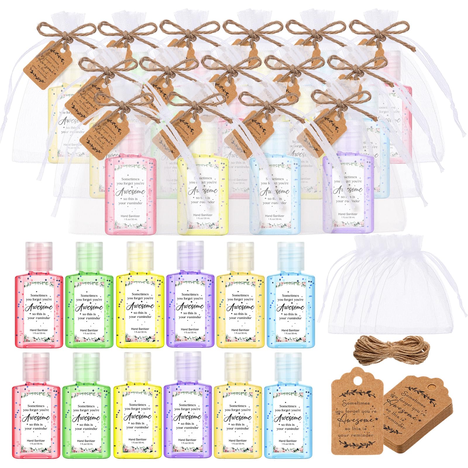 Amazon.com : Frienda 24 Sets Thank You Hand Sanitizer Gift Set Travel ...