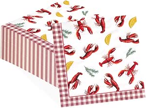 Amazon.com: 100Pcs Crawfish Boil Paper Napkins 2 Ply Lobster Seafood ...
