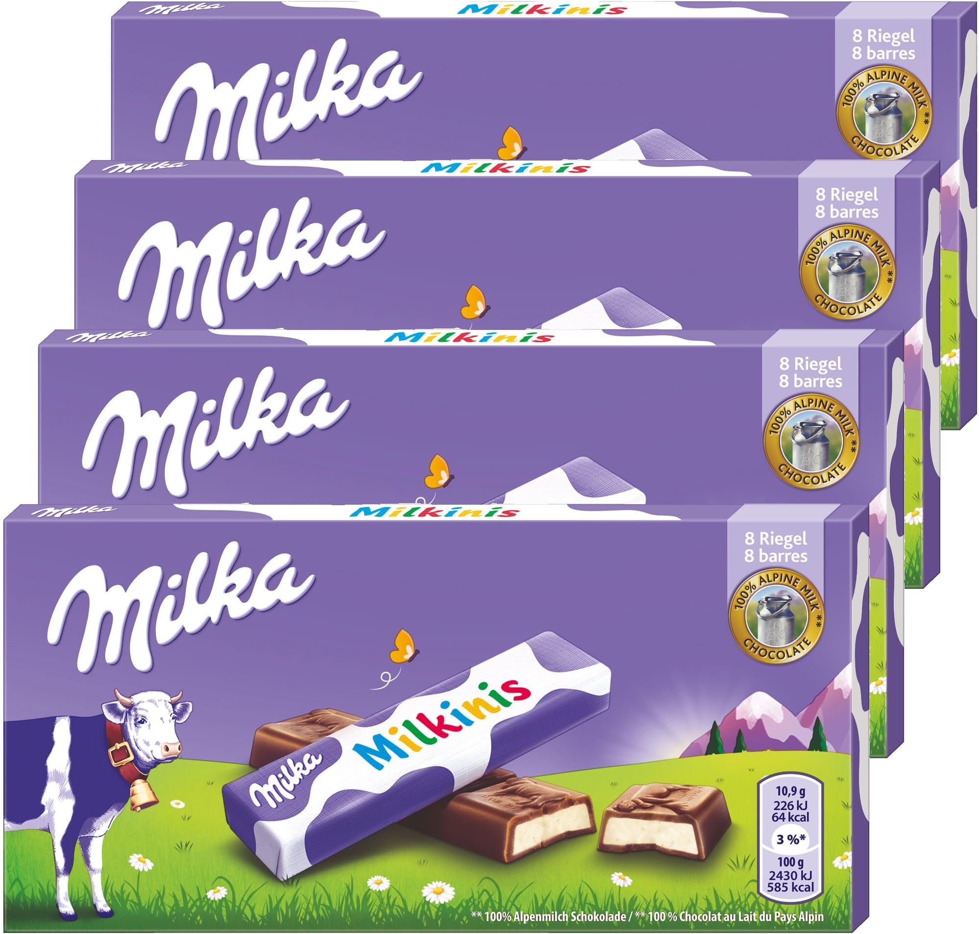 Amazon.com : Milka Bubbly Milk & White Chocolate Bar 95g (Pack of 10 ...