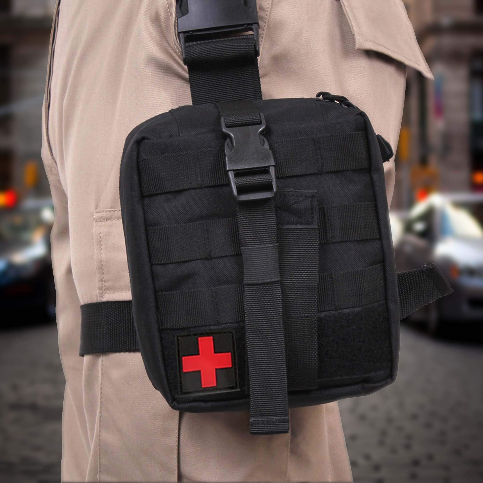 ASA Techmed Tactical Black First Responder Triage Kit Molle Military ...