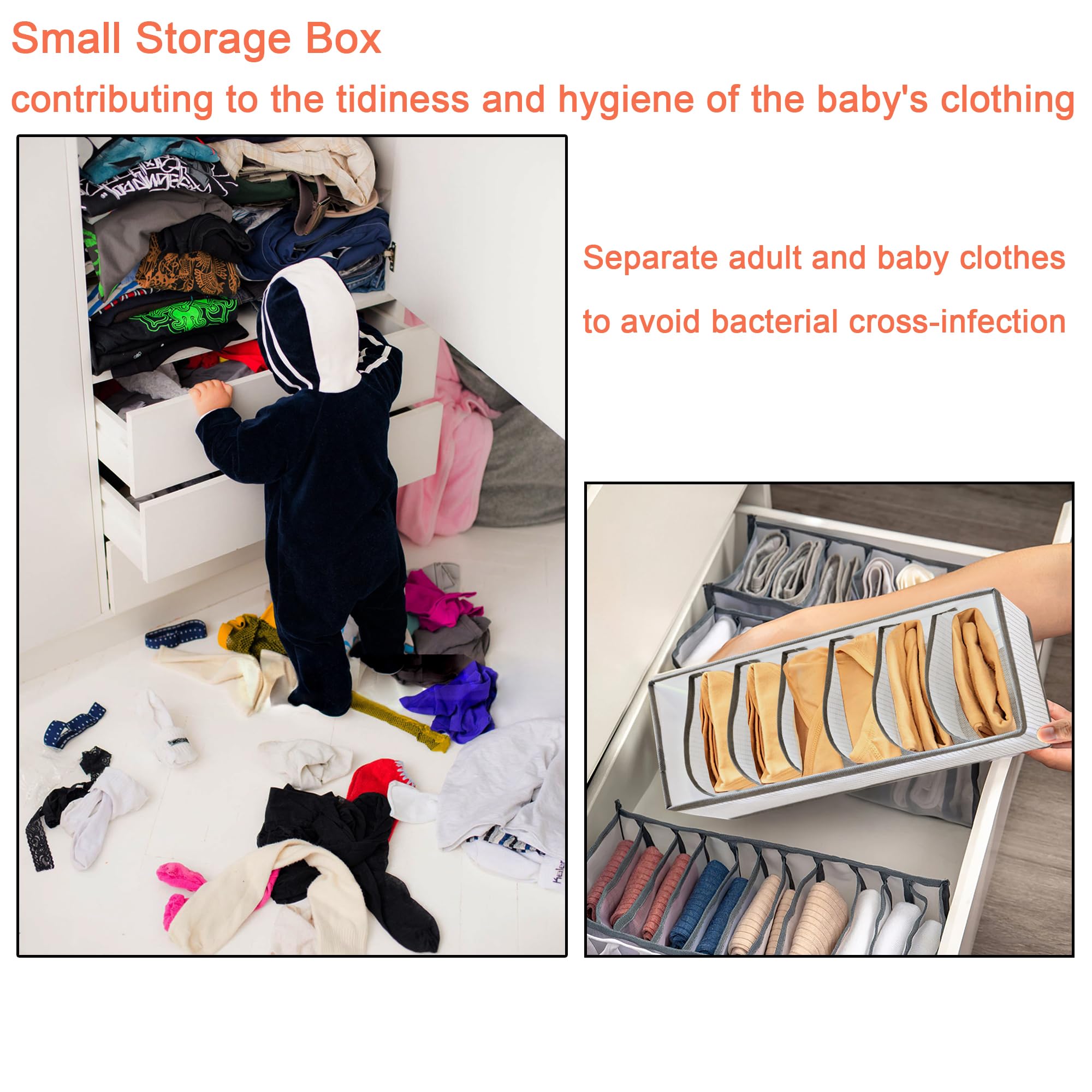 Rdusi Drawer Organiser 4 Pcs,7 Grids Collapsible Underwear Drawer ...