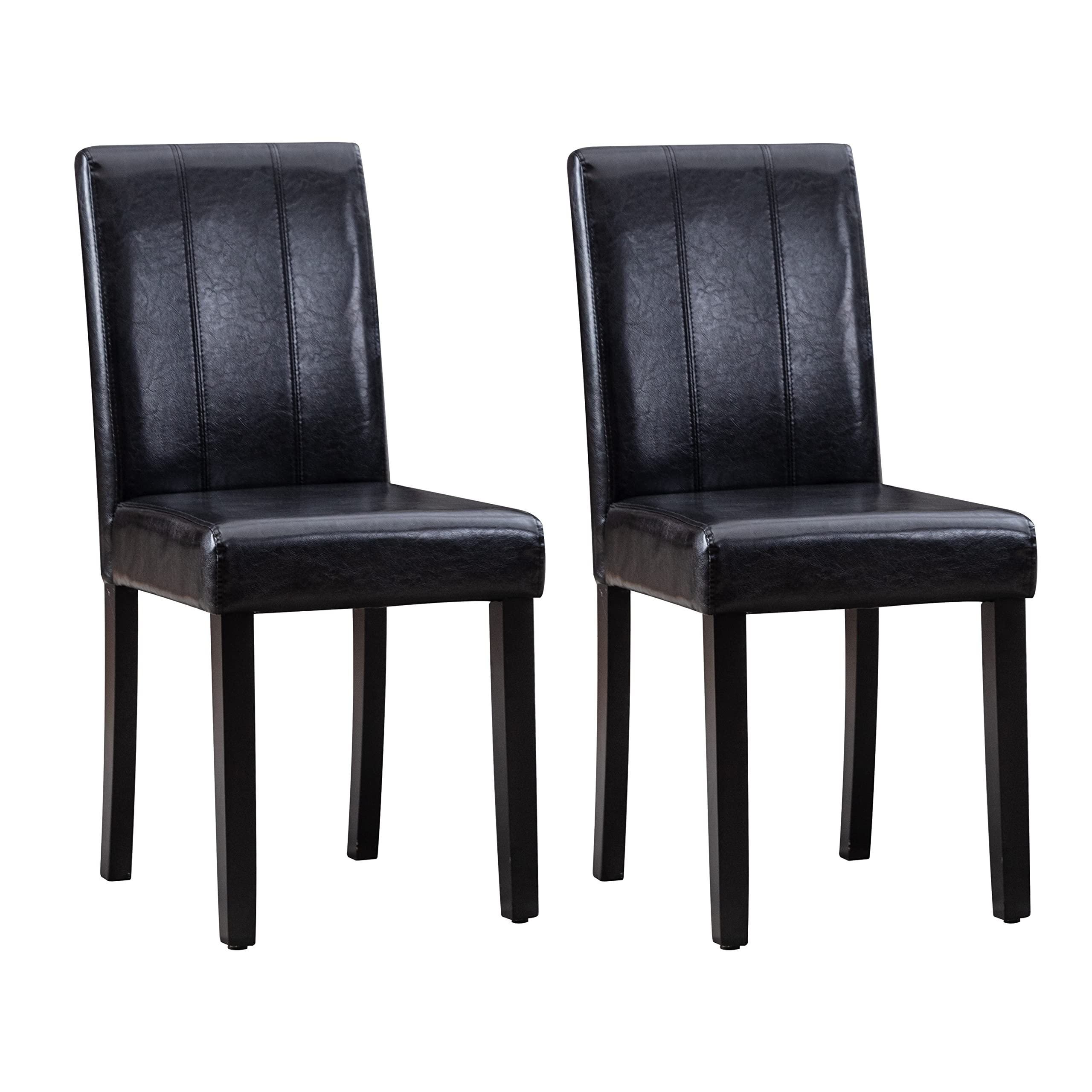 Restworld Dining Chairs Set of 2,Solid Wood Leatherette Parson Chairs ...