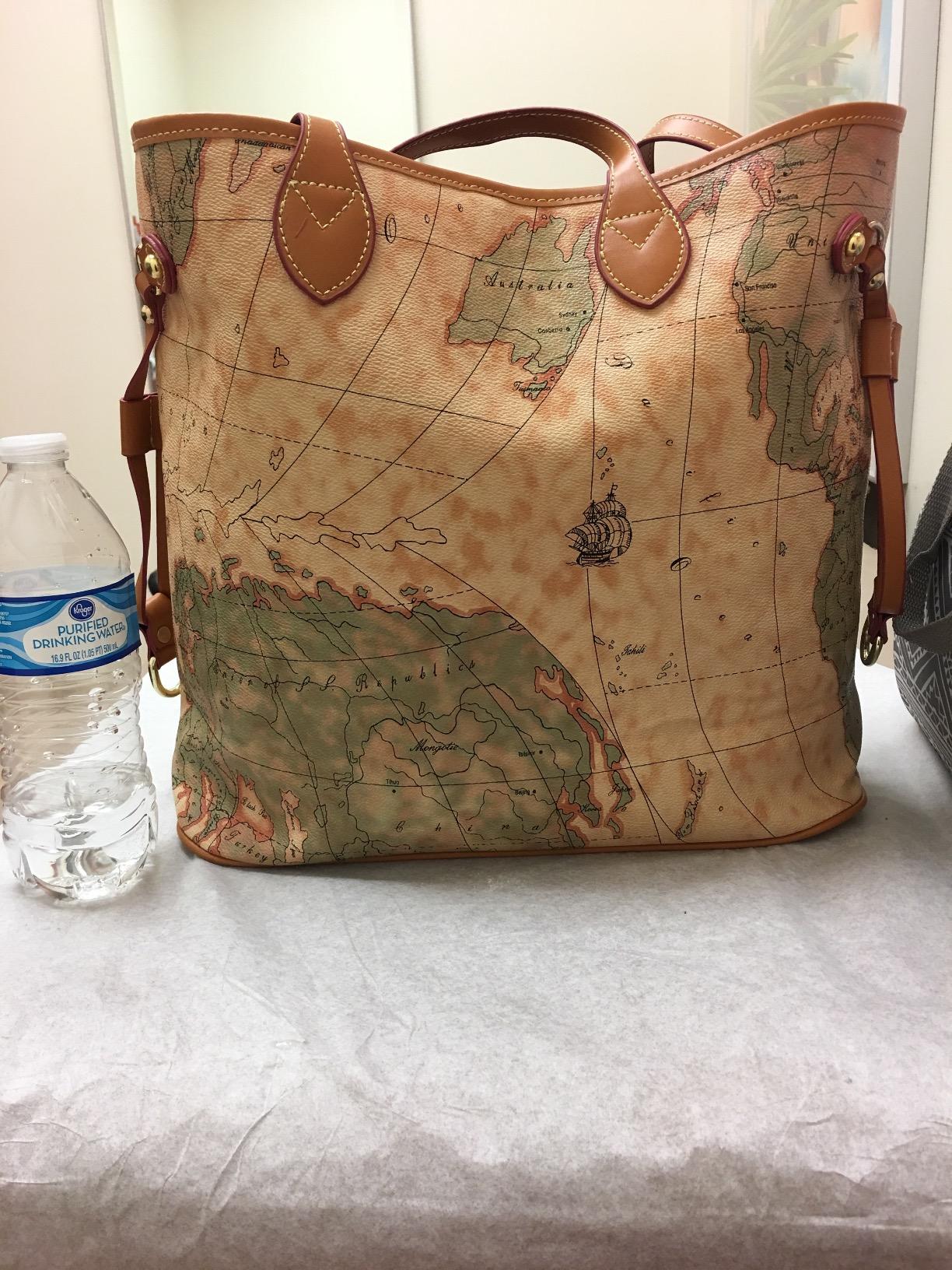 Buenocn Vintage Style World Map Faux Leather Handbag Shoulder Bag ...