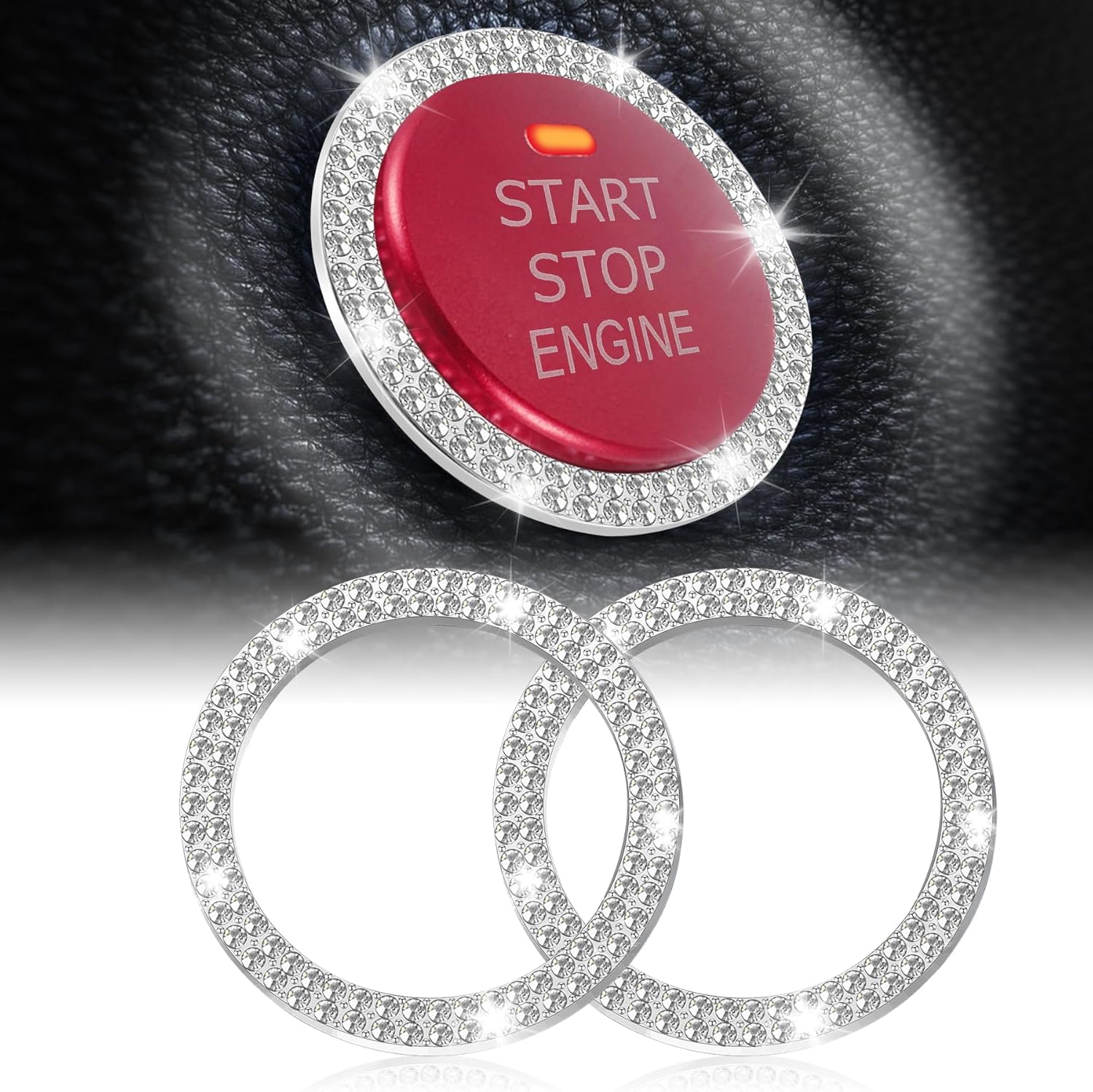 Amazon.com: LivTee Engine Start Stop Decoration Ring, Crystal Double ...