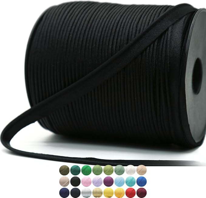 Amazon.com: Black Luxury Satin Piping Trim - 10 Yards - 25+ Colors ...