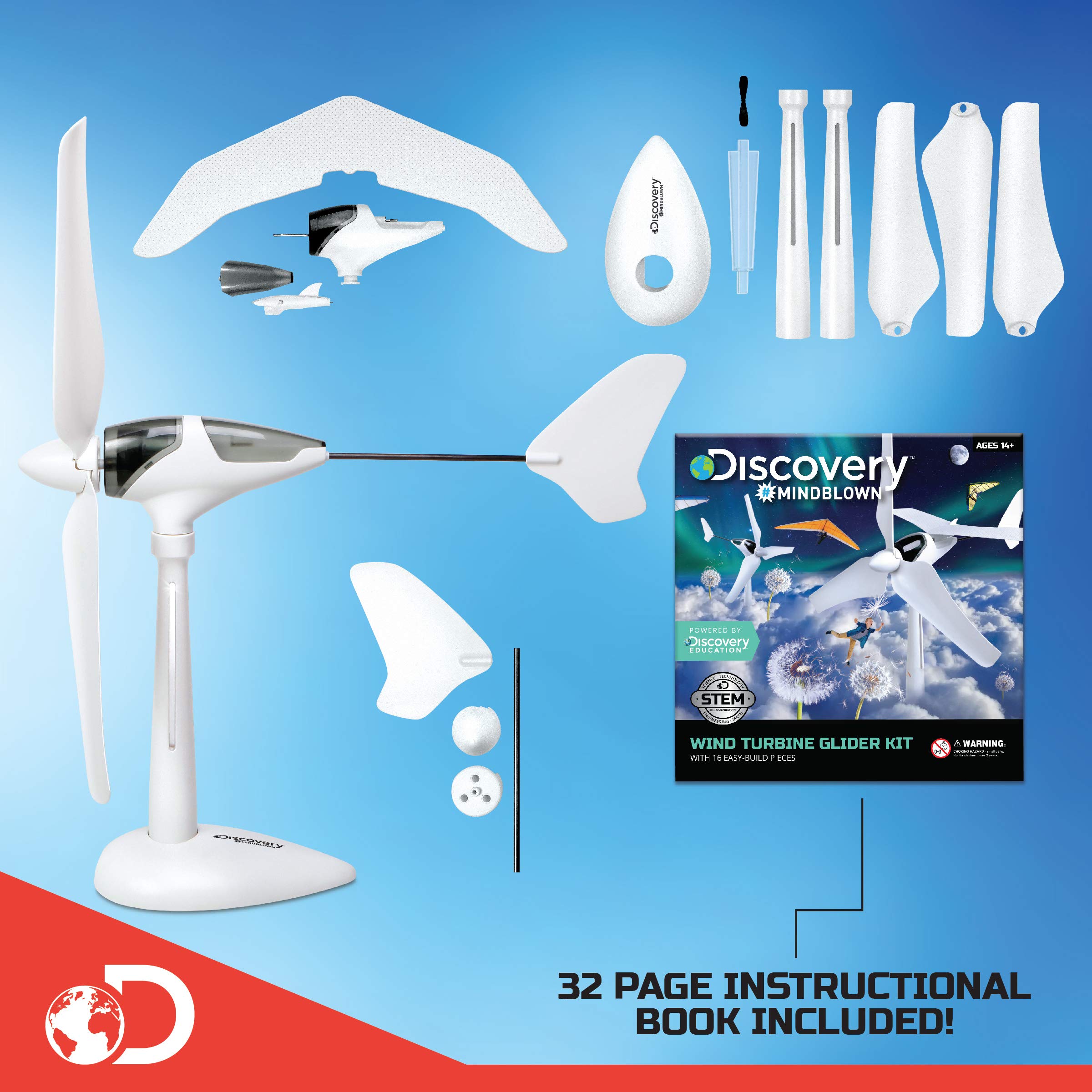 Buy Discovery Kids #MINDBLOWN Wind Turbine Glider Kit, STEM Science ...