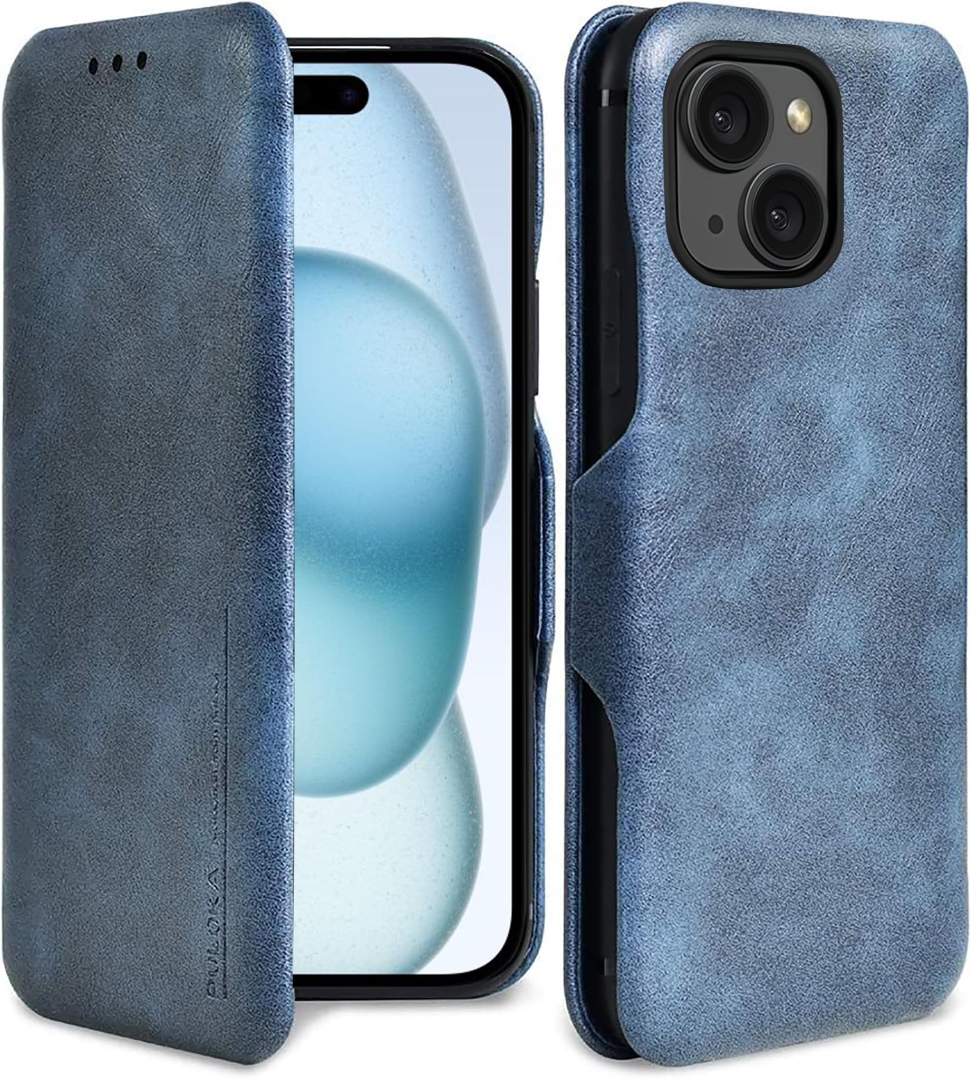 PULOKA for iPhone 15 - Sleek Flip Case - Premium Vegan Leather Phone ...